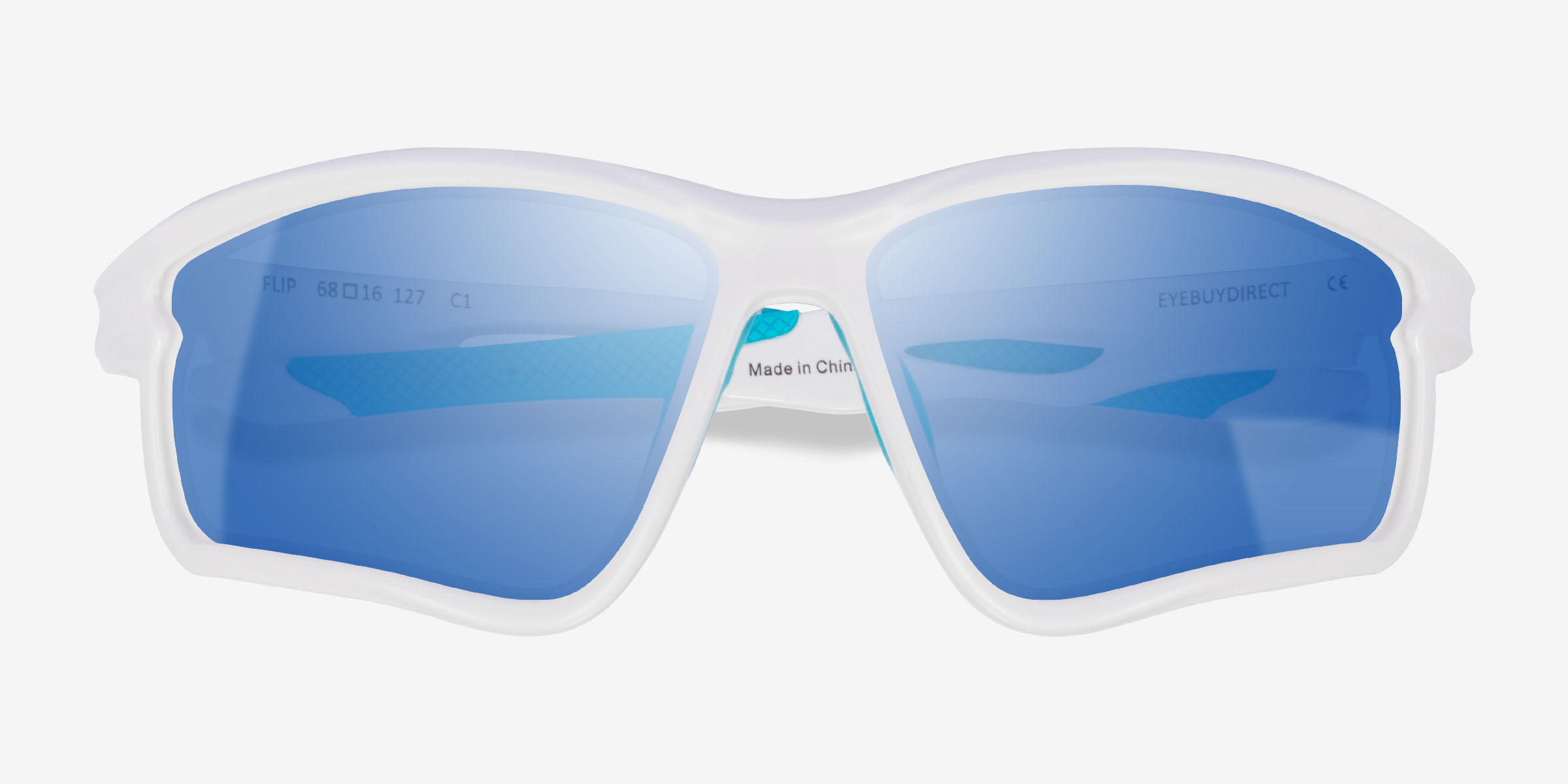 Flip - Rectangle White Frame Sunglasses For Men | Eyebuydirect