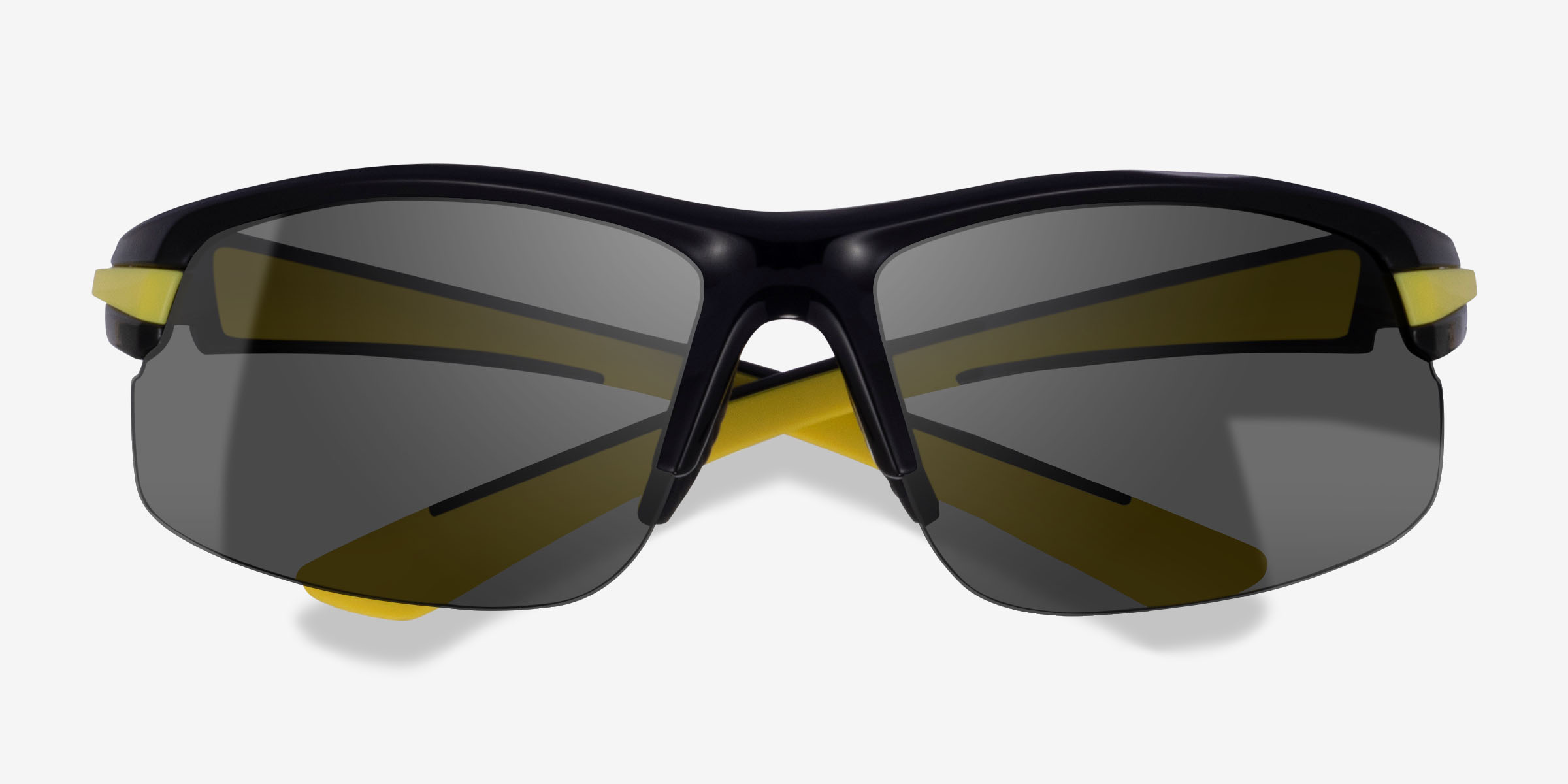 Match - Rectangle Black Yellow Frame Sunglasses For Men | Eyebuydirect