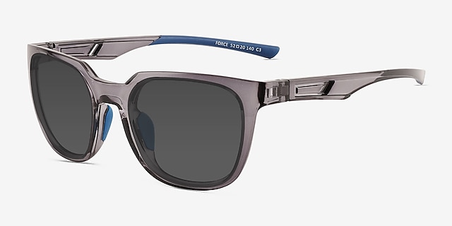 Force Square Clear Gray Frame Prescription Sunglasses Eyebuydirect