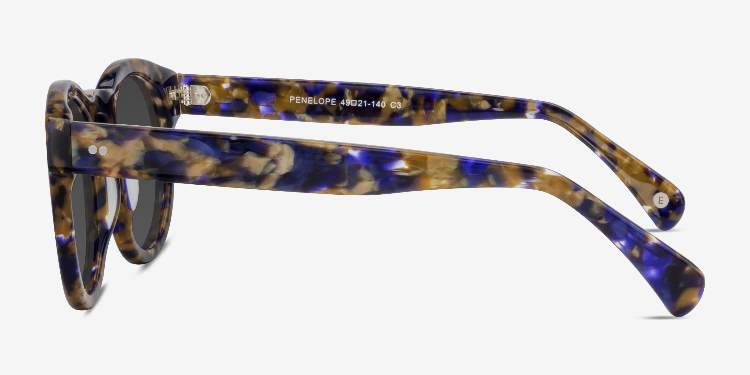 Penelope - Round Blue & Tortoise Frame Sunglasses For Women | Eyebuydirect