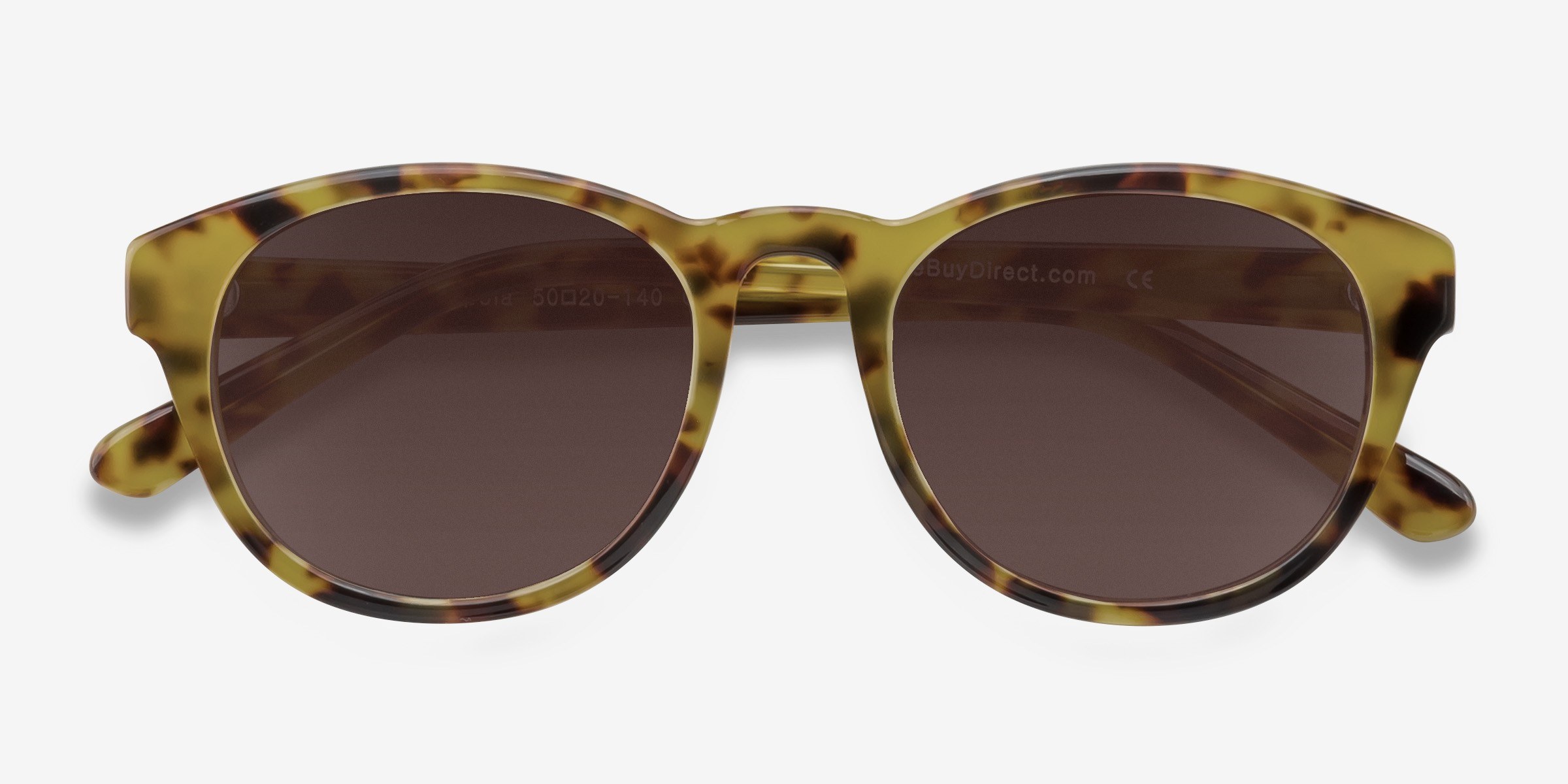Coppola - Round Brown & Tortoise Frame Sunglasses For Women | Eyebuydirect