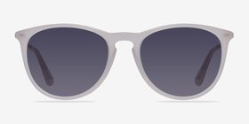 Interlude - Round Clear & White Frame Sunglasses For Women | Eyebuydirect