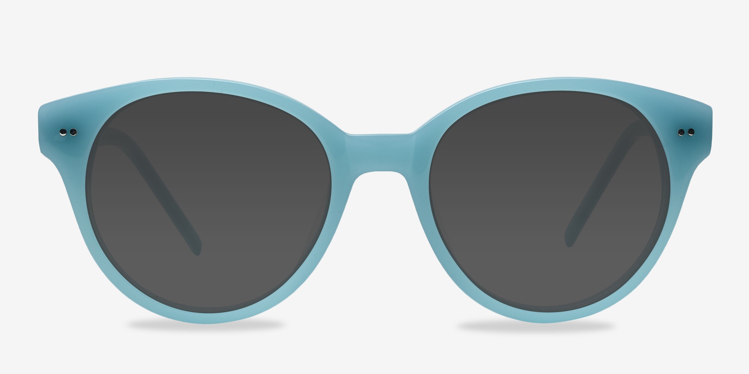 Angie - Round Blue Frame Sunglasses For Women | Eyebuydirect