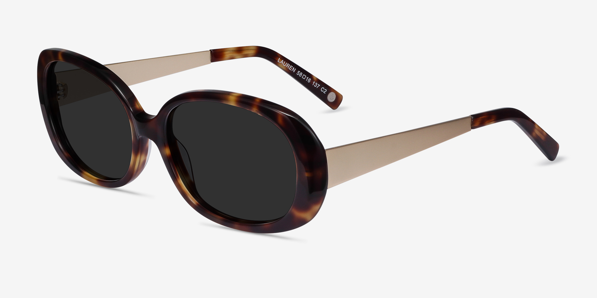 Lauren - Oval Tortoise Frame Sunglasses For Women | Eyebuydirect