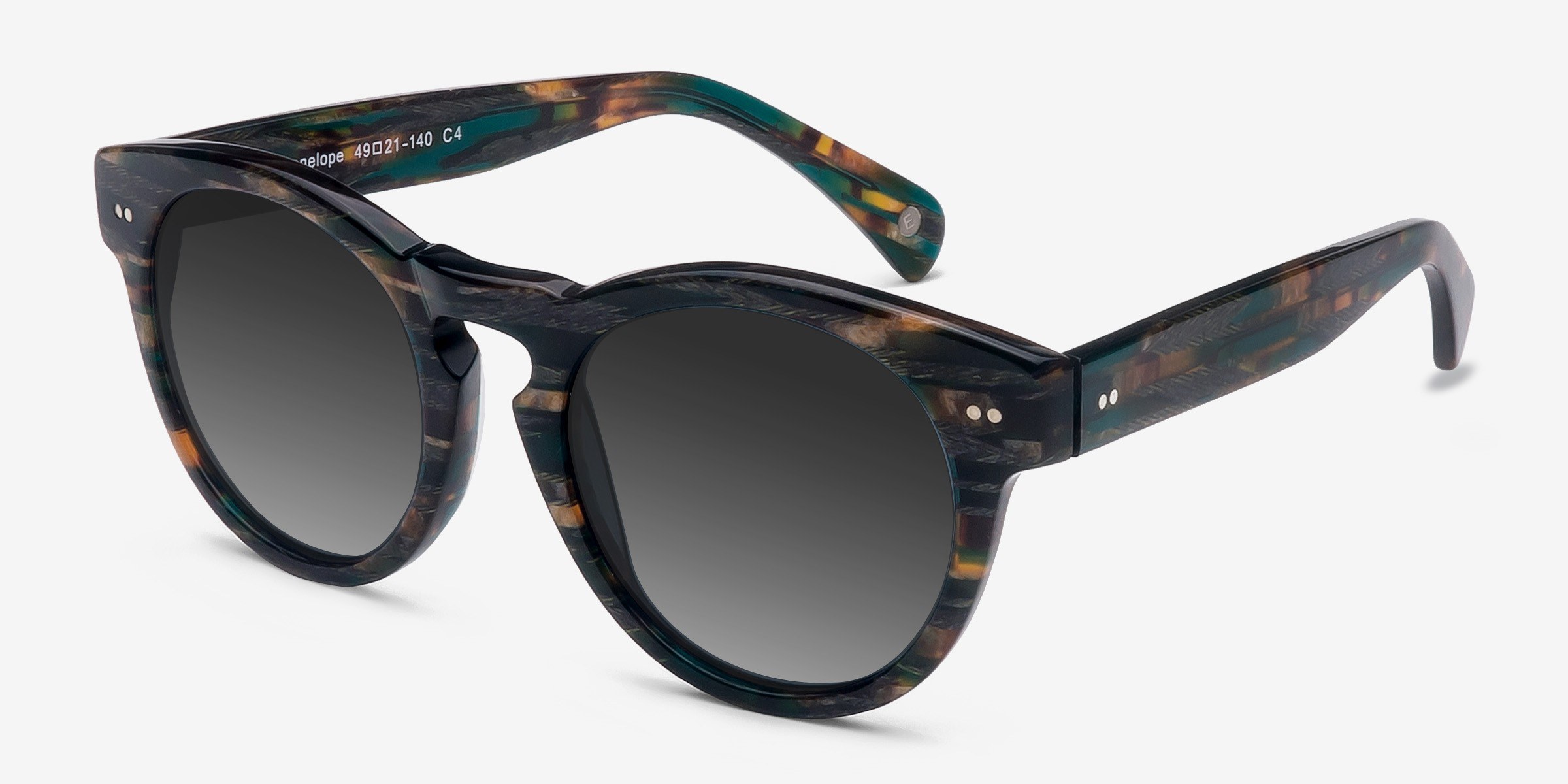 Penelope - Round Tribal Green Frame Sunglasses For Women | Eyebuydirect