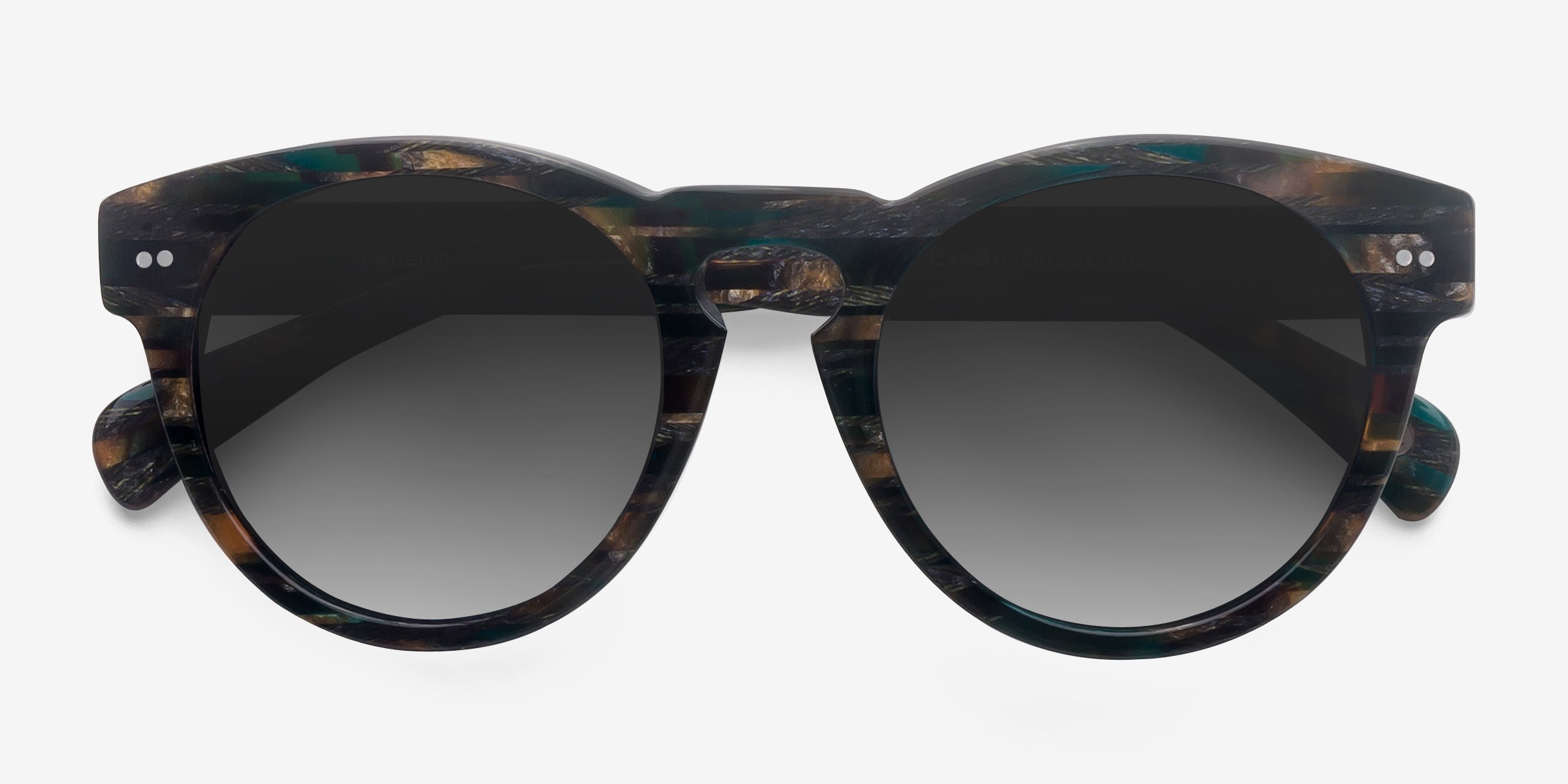 Penelope - Round Tribal Green Frame Sunglasses For Women | Eyebuydirect