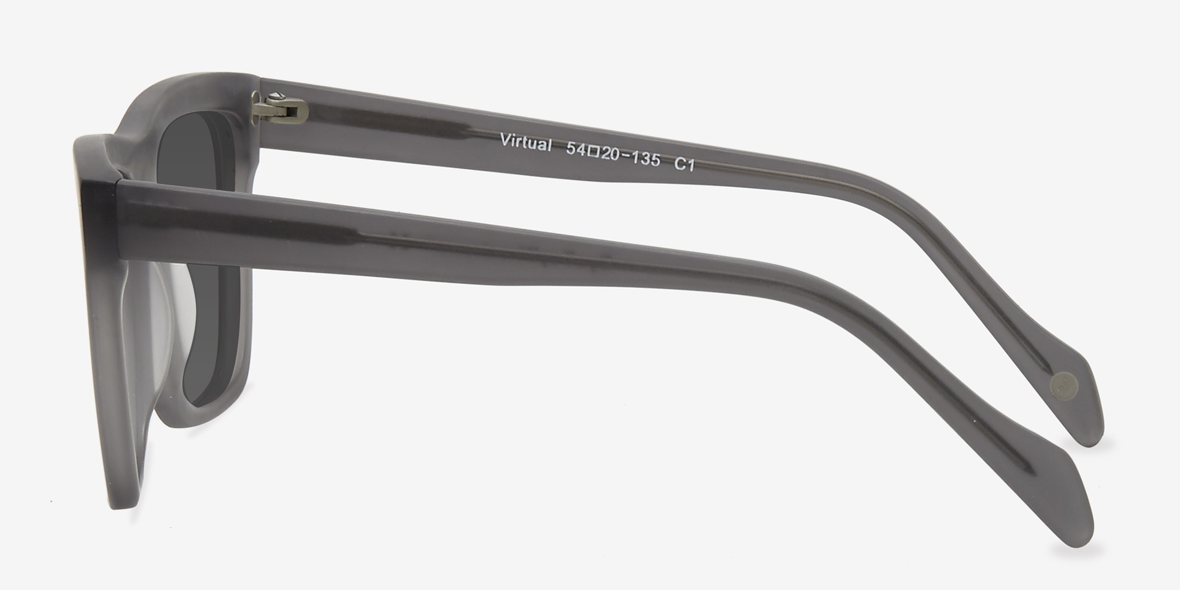 Virtual - Square Matte Gray Frame Prescription Sunglasses | Eyebuydirect