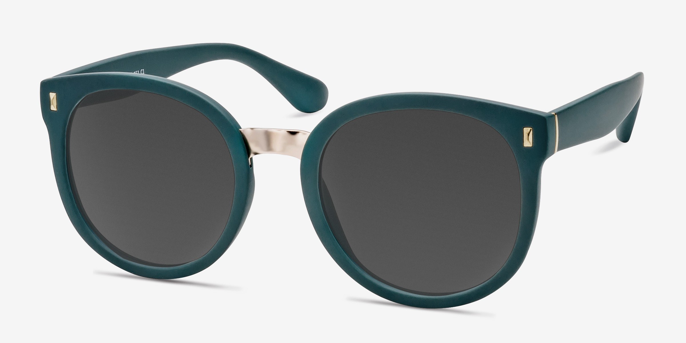 Vedette - Round Matte Green Frame Sunglasses For Women | Eyebuydirect