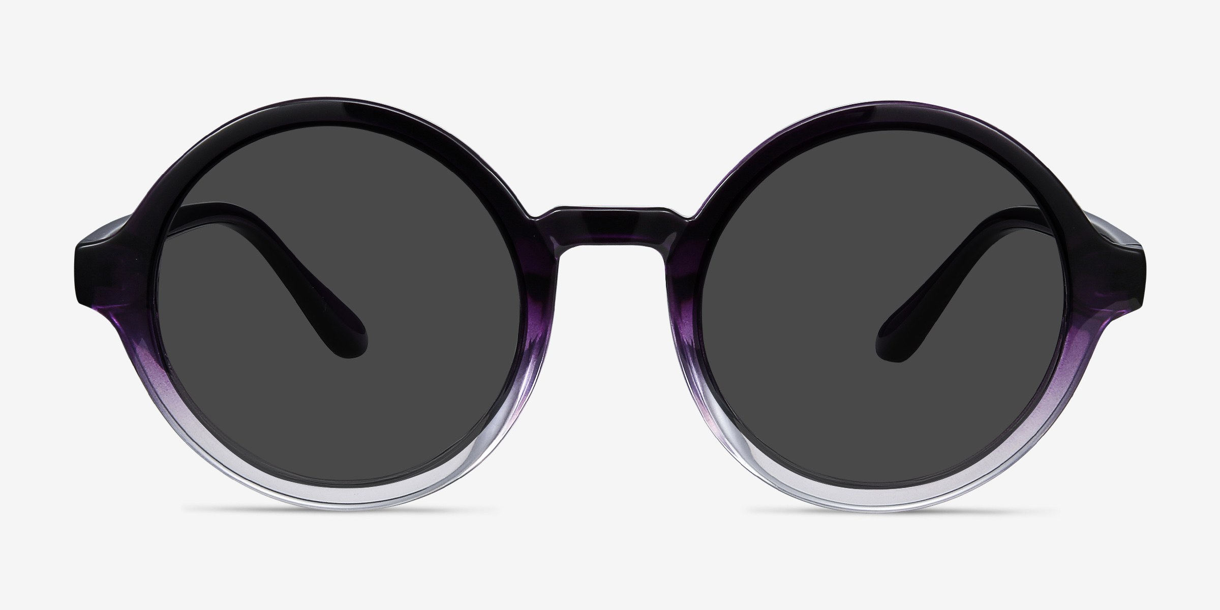 Solstice - Round Purple Clear Frame Prescription Sunglasses | Eyebuydirect