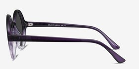 Solstice - Round Purple Clear Frame Prescription Sunglasses | Eyebuydirect
