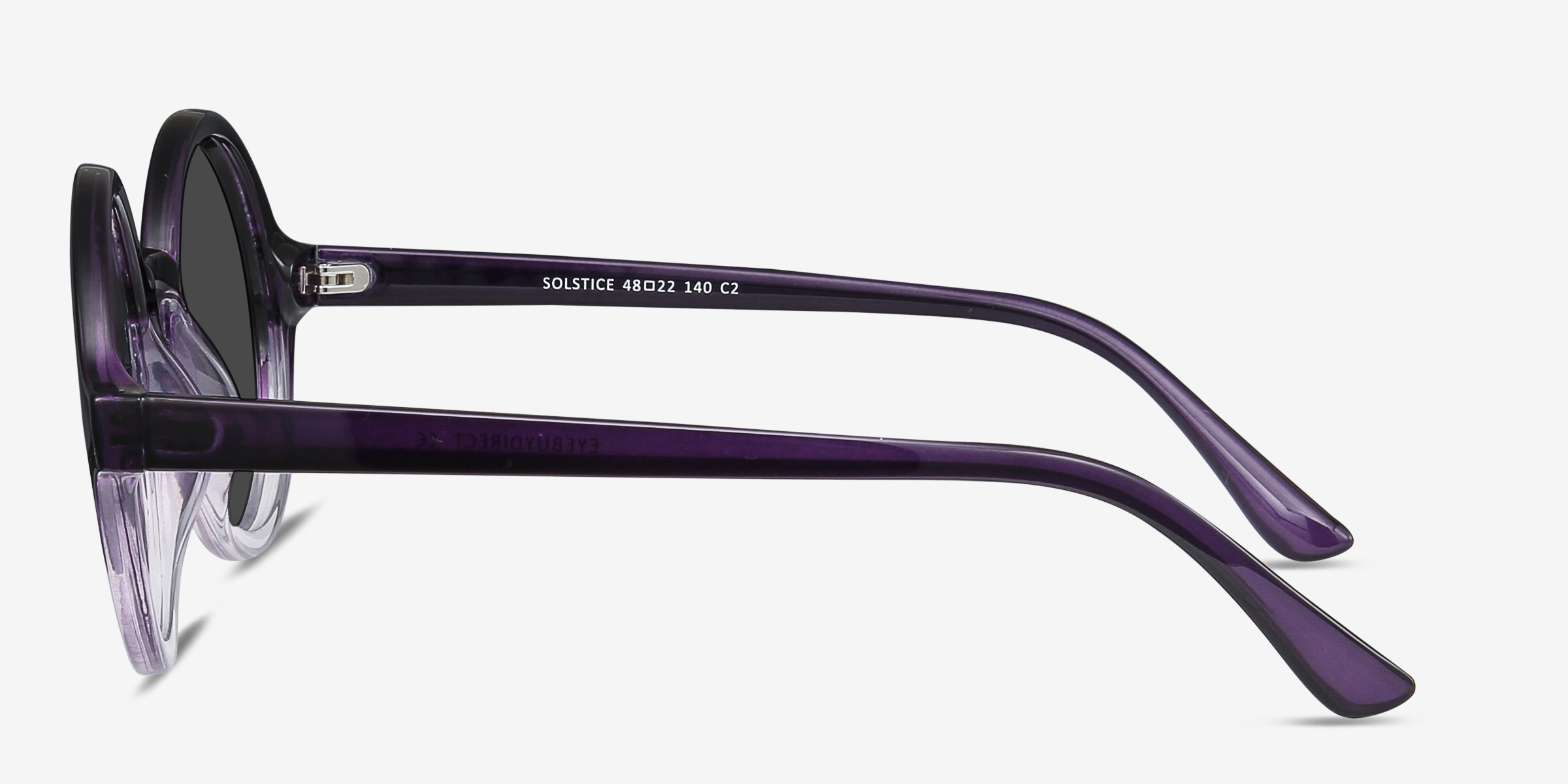 Solstice - Round Purple Clear Frame Prescription Sunglasses | Eyebuydirect
