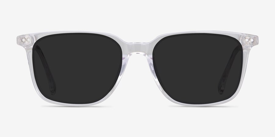 Luck - Rectangle Clear Frame Prescription Sunglasses | Eyebuydirect