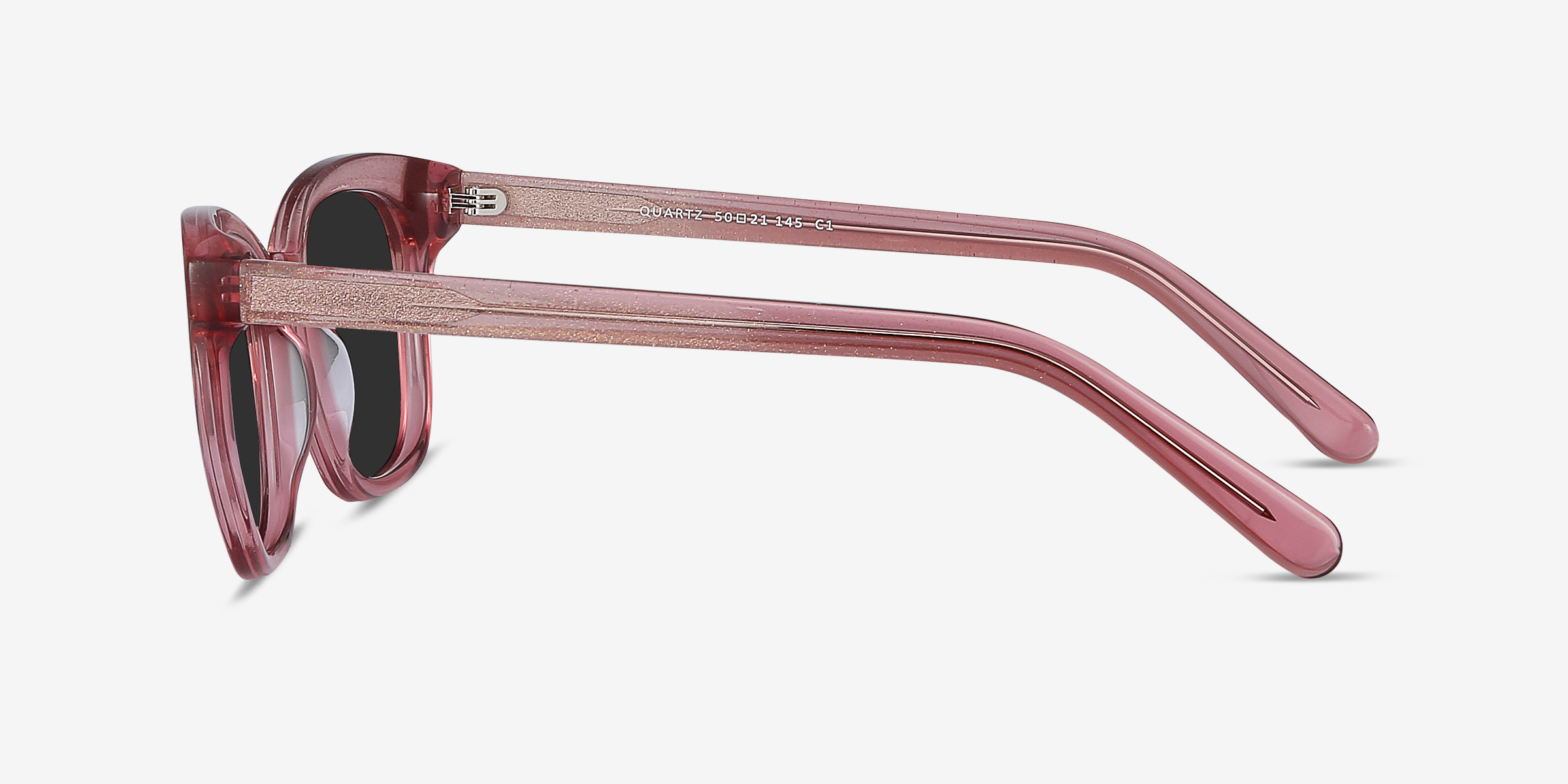 Quartz - Square Pink Frame Sunglasses For Women | Eyebuydirect