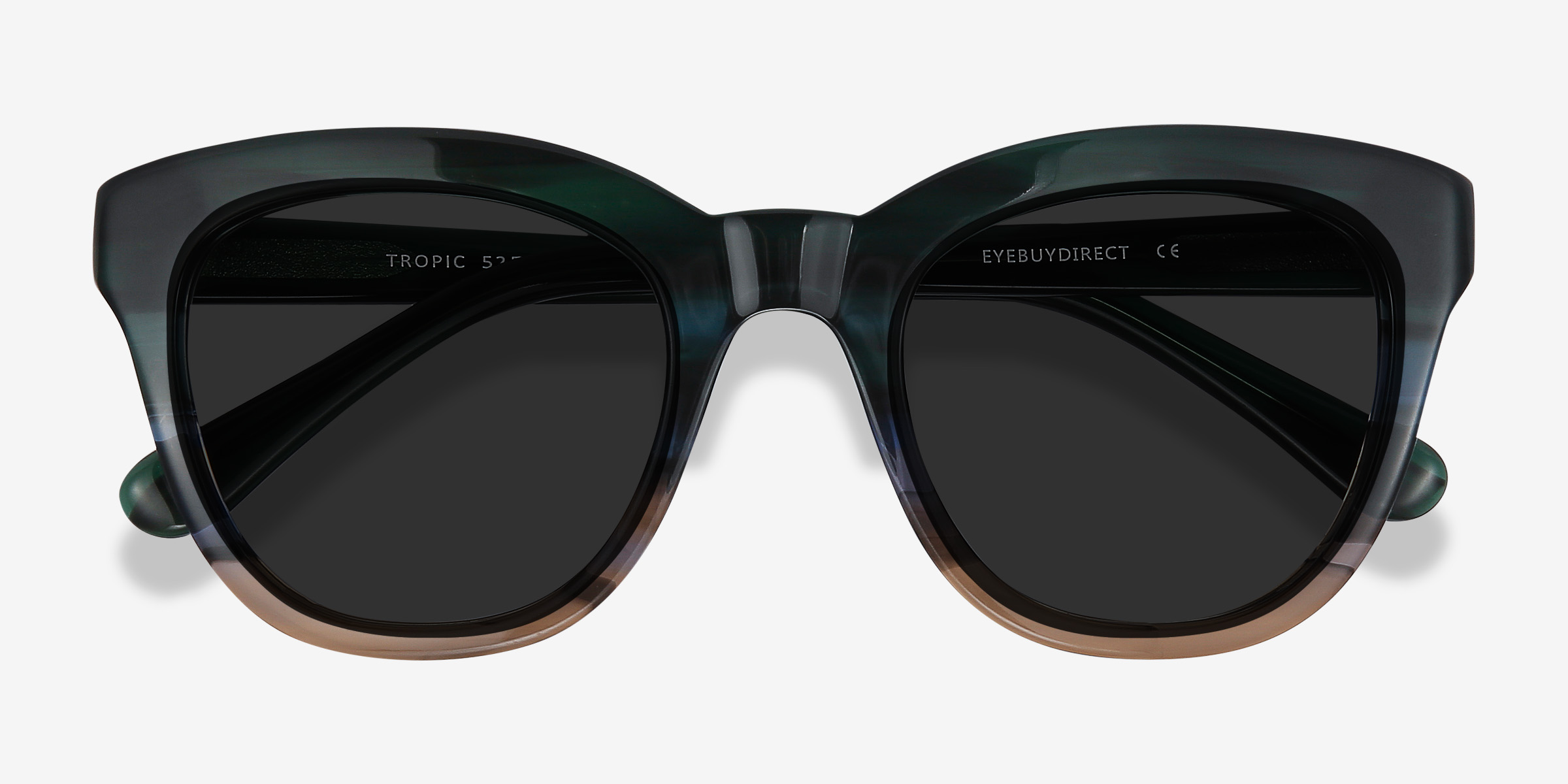 Tropic - Cat Eye Green Striped Frame Sunglasses For Women | Eyebuydirect