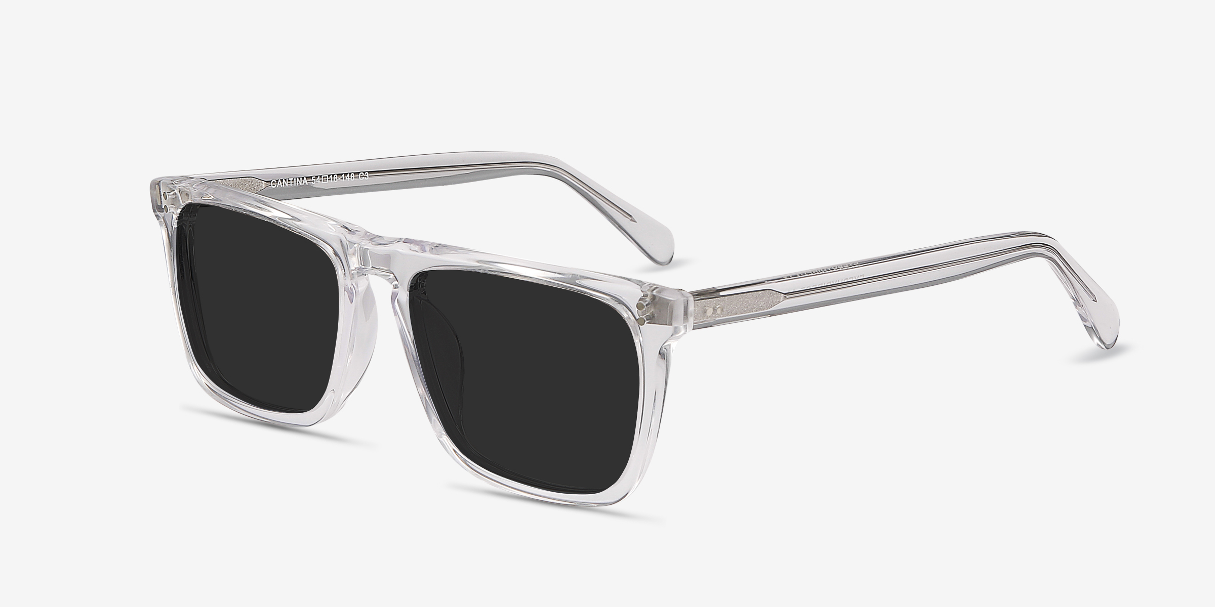 Cantina - Rectangle Clear Frame Sunglasses For Men | Eyebuydirect