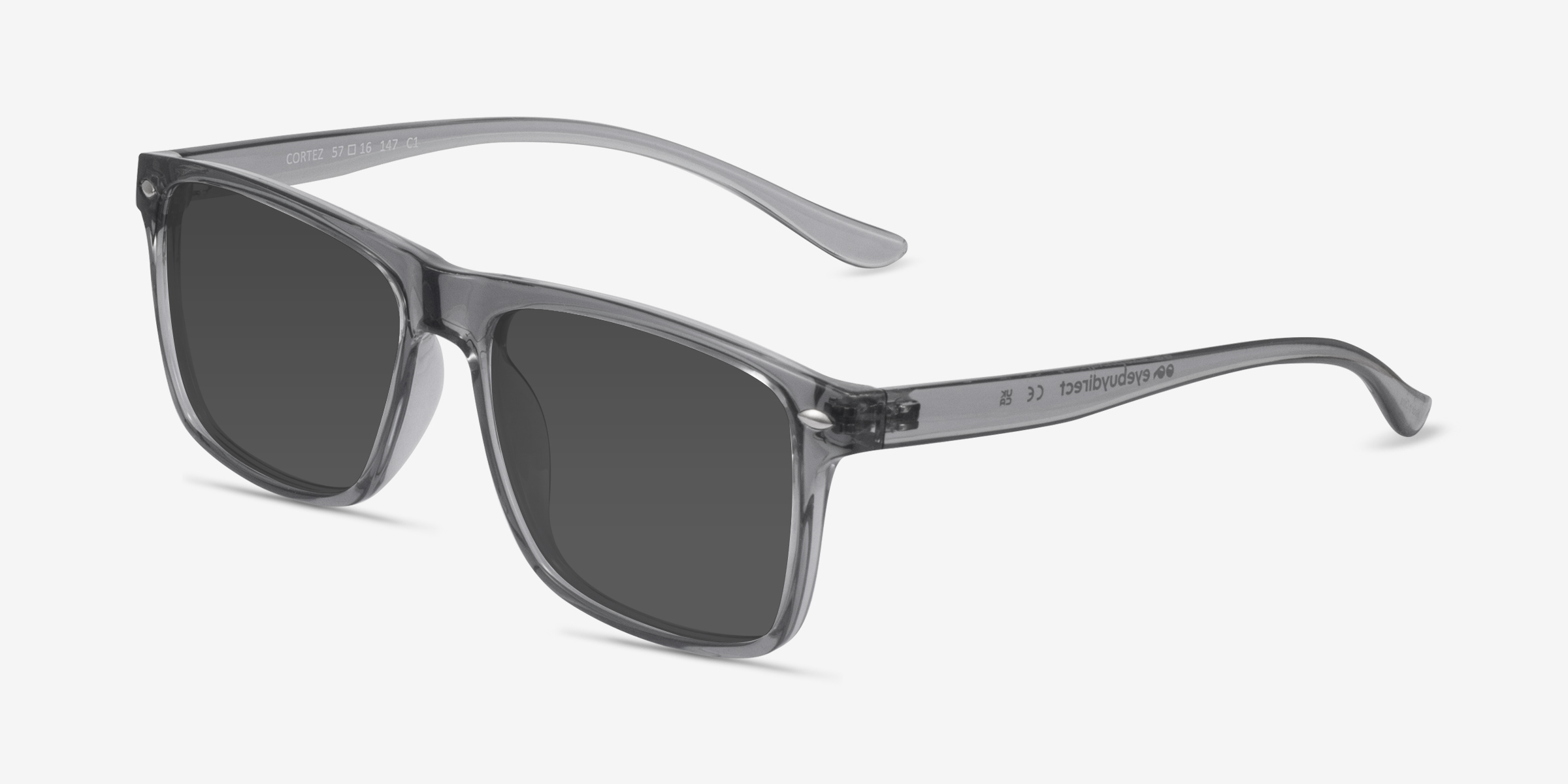 Cortez - Rectangle Gray Frame Sunglasses For Men | Eyebuydirect