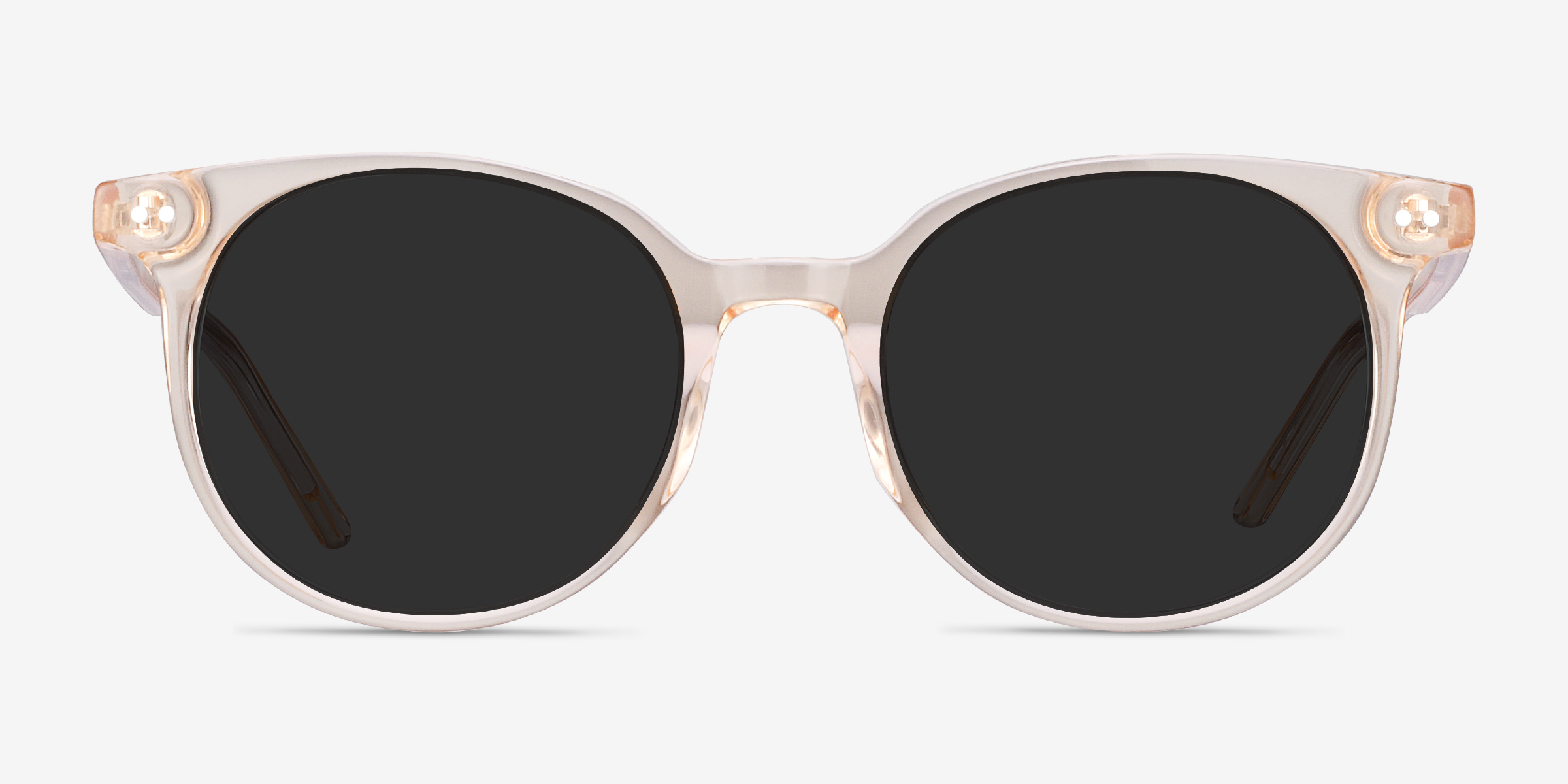 Hideout - Round Clear Melon Frame Sunglasses For Women | Eyebuydirect