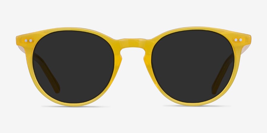 Sun Kyoto - Round Yellow Frame Prescription Sunglasses | Eyebuydirect