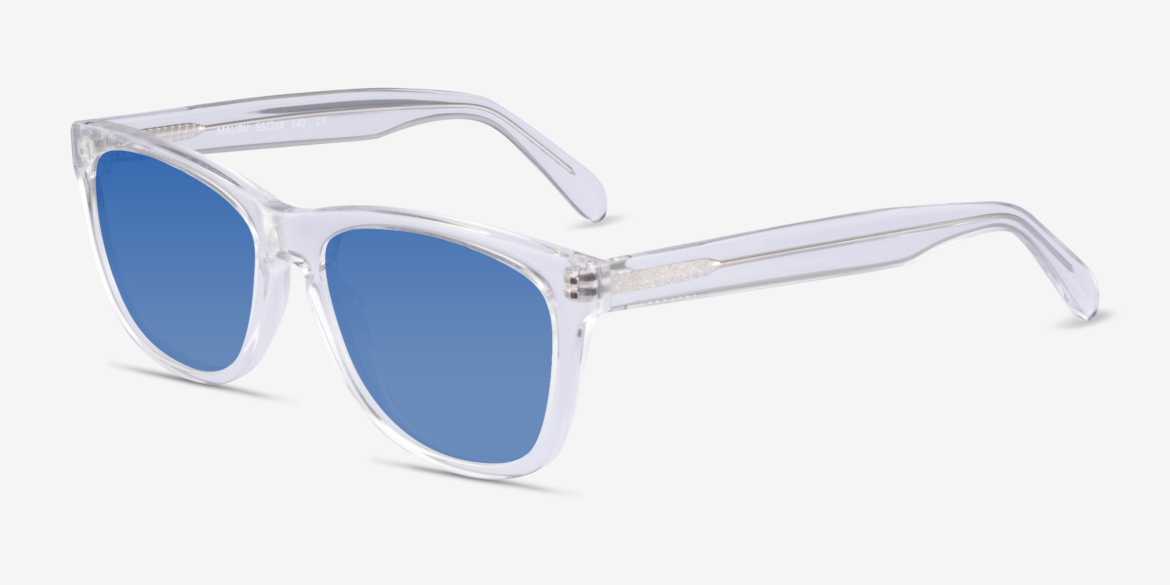 Malibu - Rectangle Clear Frame Prescription Sunglasses | Eyebuydirect