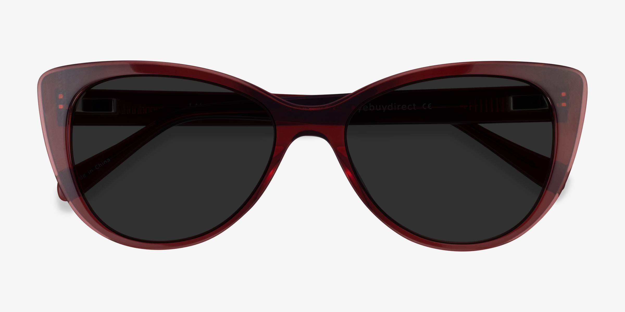 Lamarr - Cat Eye Clear Red Frame Sunglasses For Women | Eyebuydirect