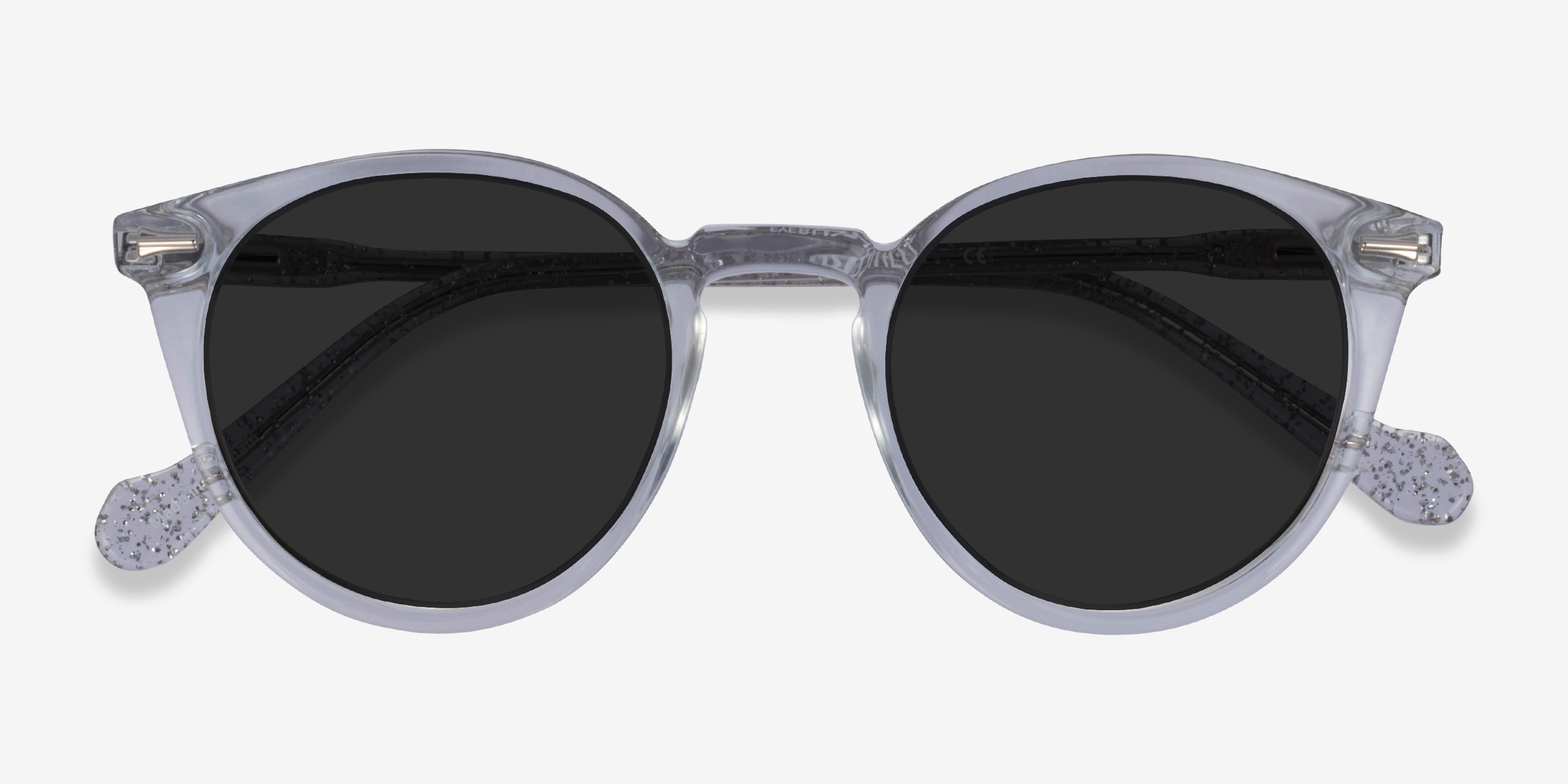 Fun - Round Glitter Clear Frame Sunglasses | Eyebuydirect