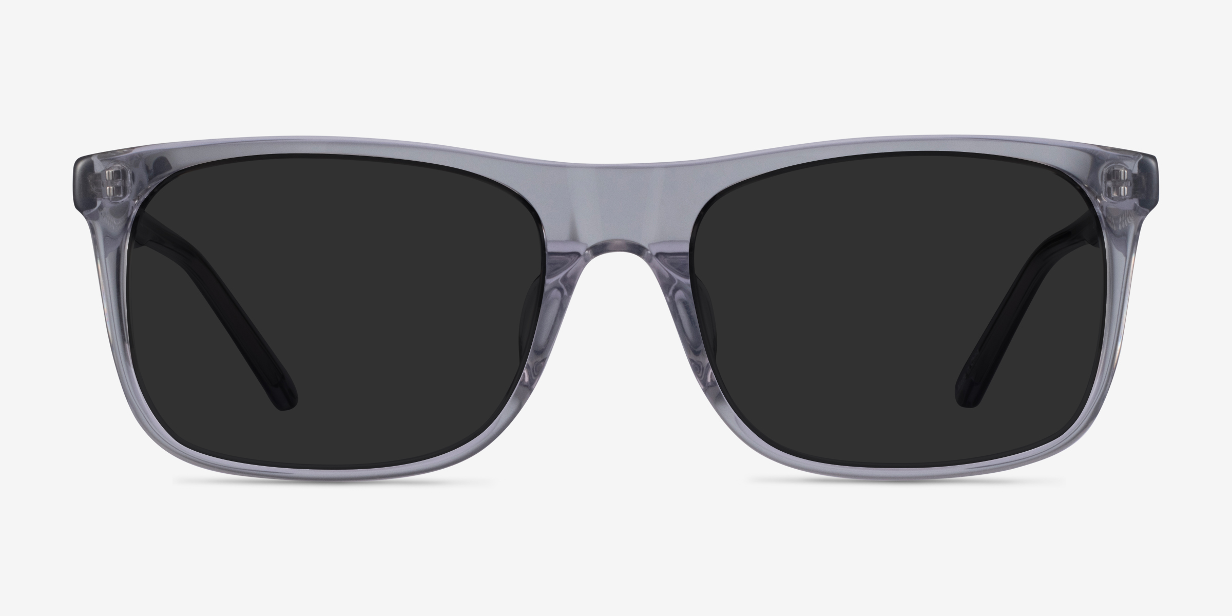 Silvio - Rectangle Clear Gray Frame Sunglasses For Men | EyeBuyDirect