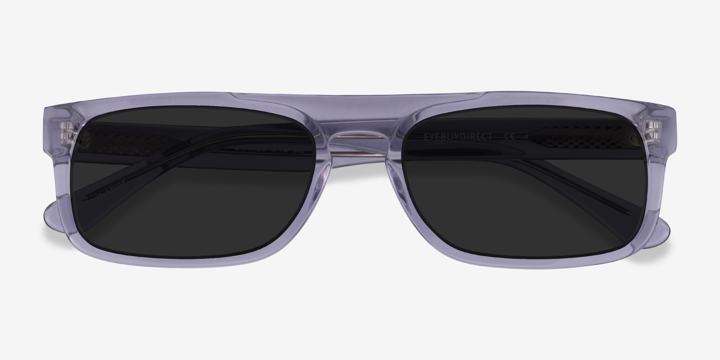 Grayton - Rectangle Clear Gray Frame Sunglasses For Men | Eyebuydirect