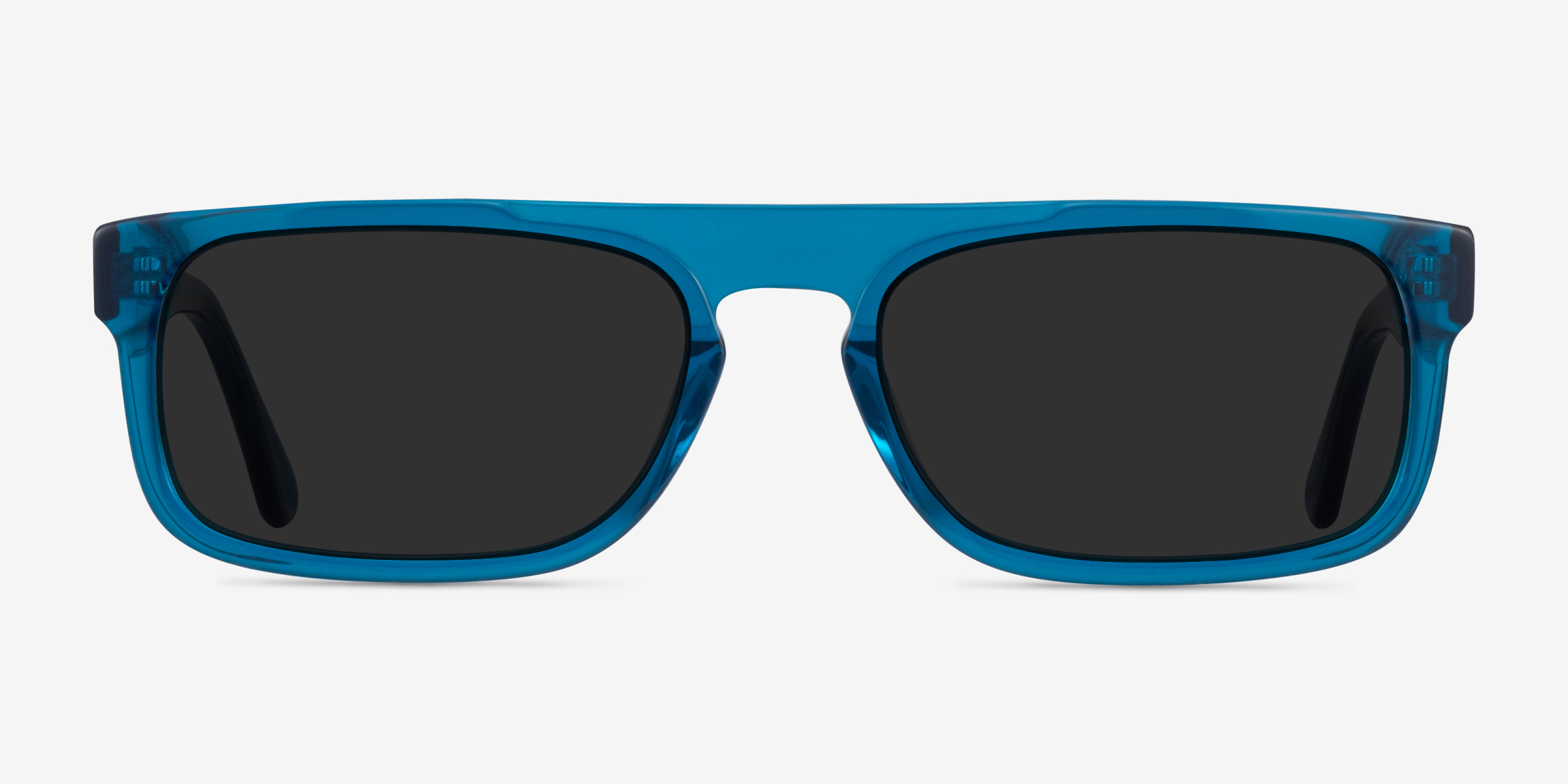 Grayton - Rectangle Clear Blue Frame Sunglasses For Men | Eyebuydirect ...