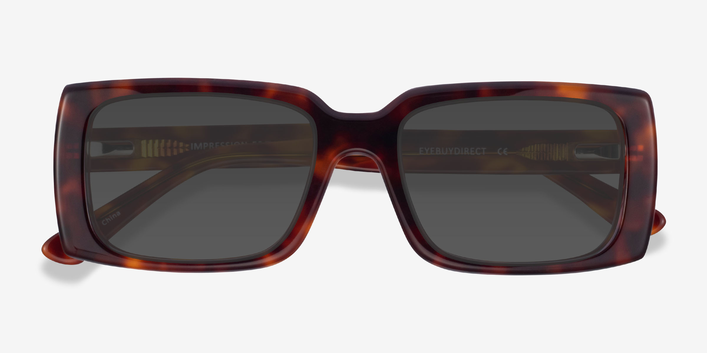 Impression - Rectangle Tortoise Frame Prescription Sunglasses ...