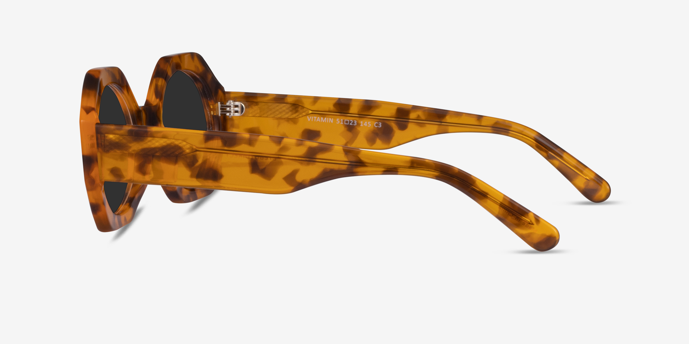 Vitamin - Geometric Warm Tortoise Frame Sunglasses For Women | Eyebuydirect