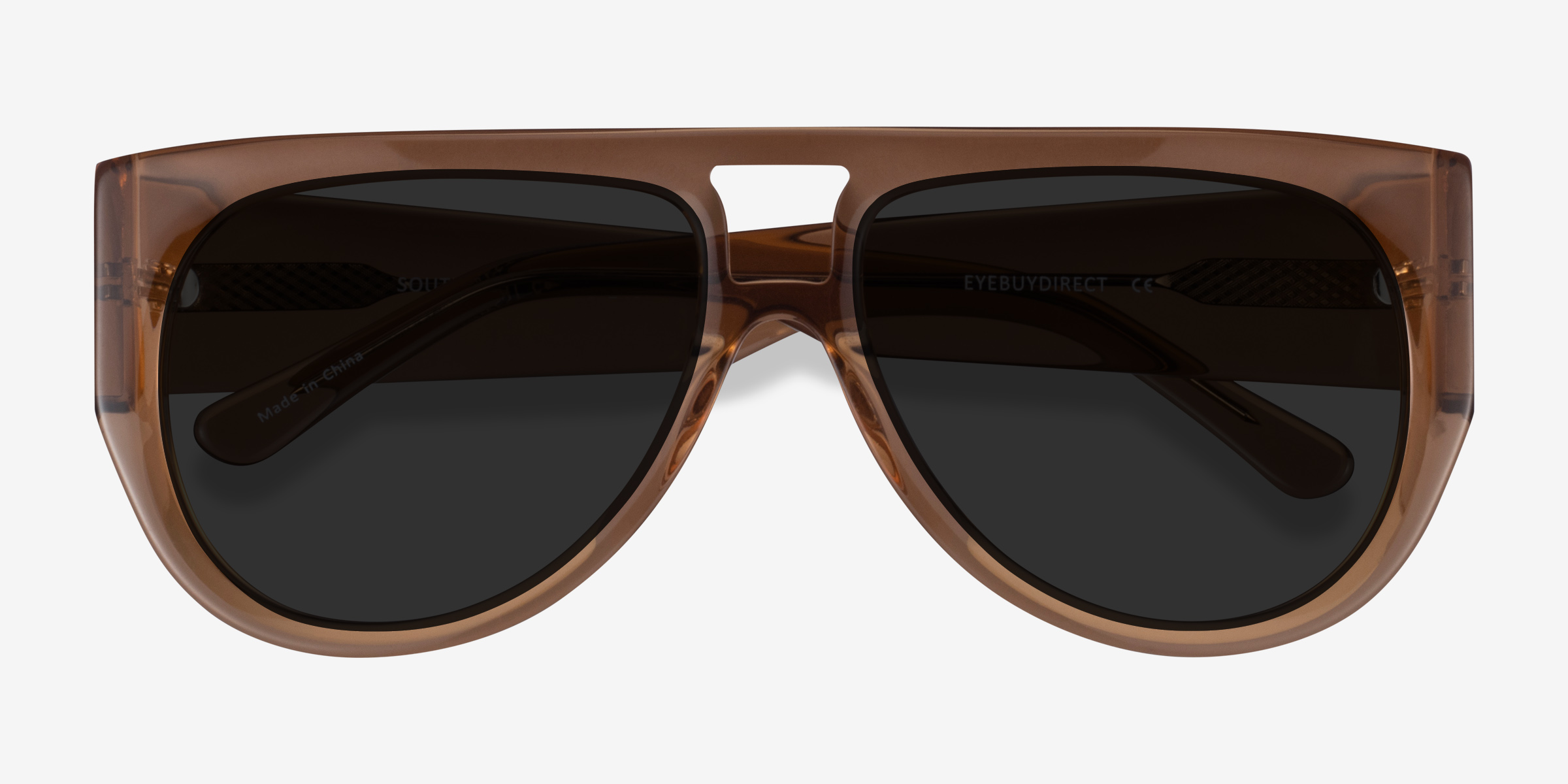 Southwest - Aviator Clear Brown Frame Sunglasses For Men | Eyebuydirect