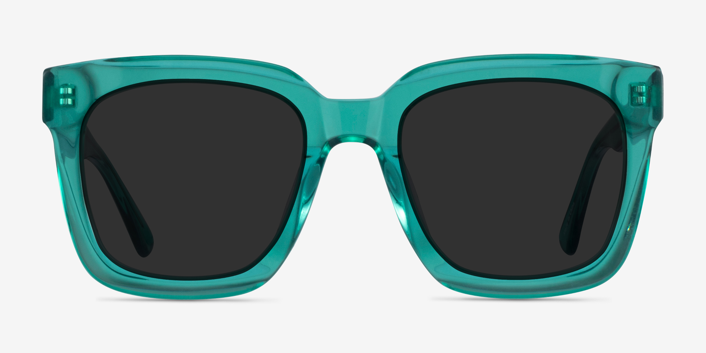 Los Angeles - Square Clear Green Frame Prescription Sunglasses ...