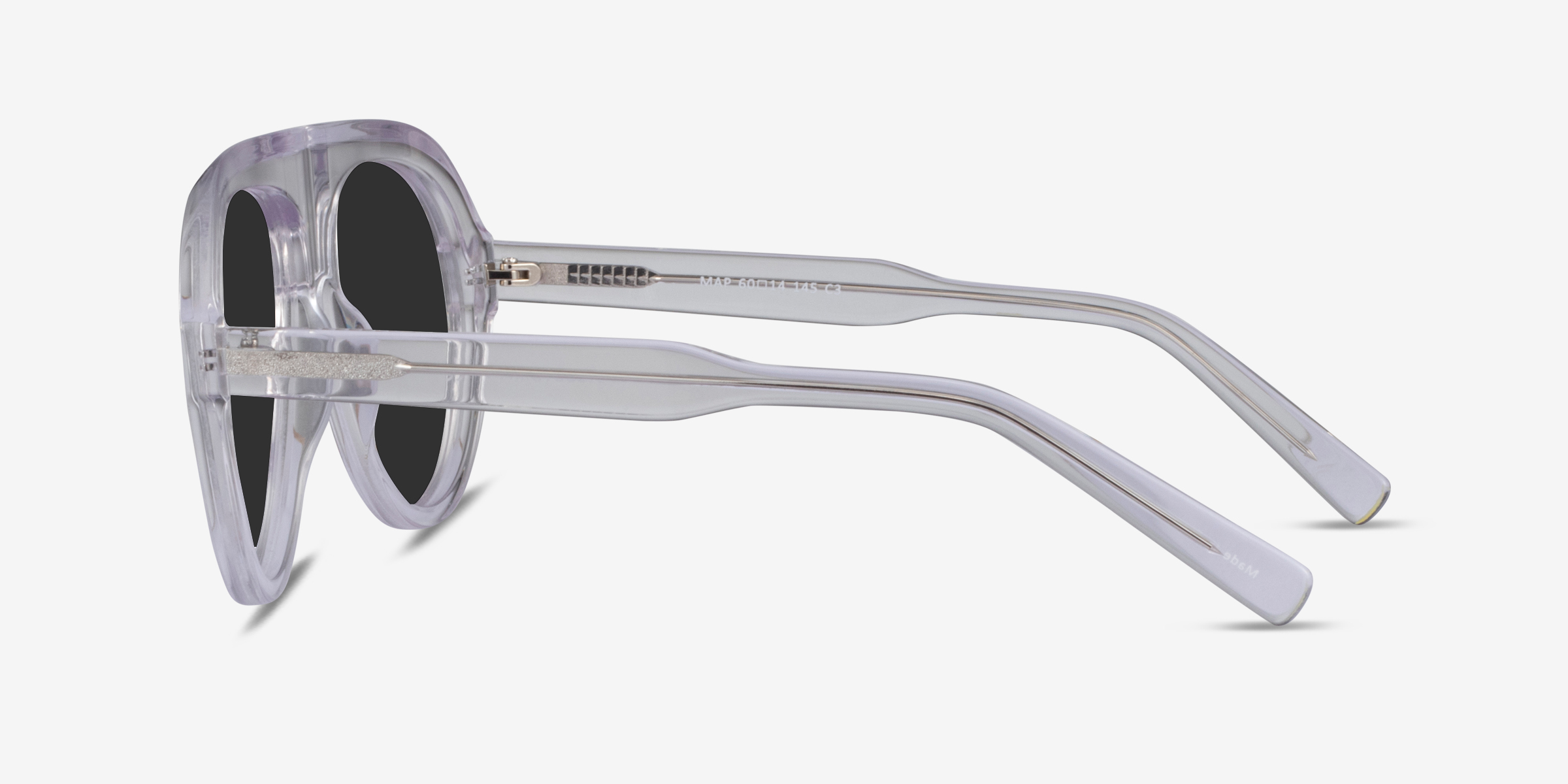 Map - Aviator Clear Frame Sunglasses For Men | Eyebuydirect