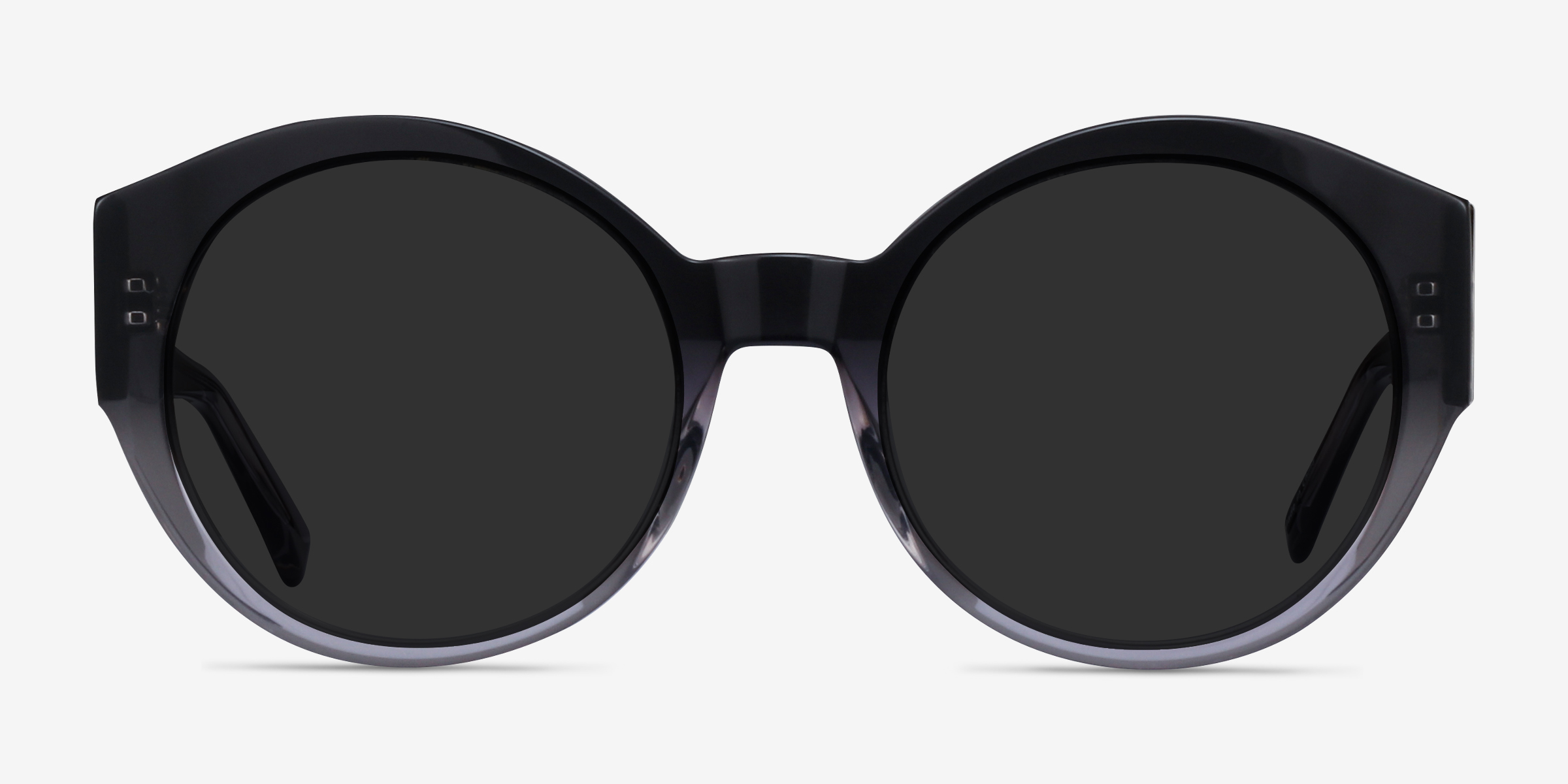 Trice - Round Clear Black Clear Frame Prescription Sunglasses ...