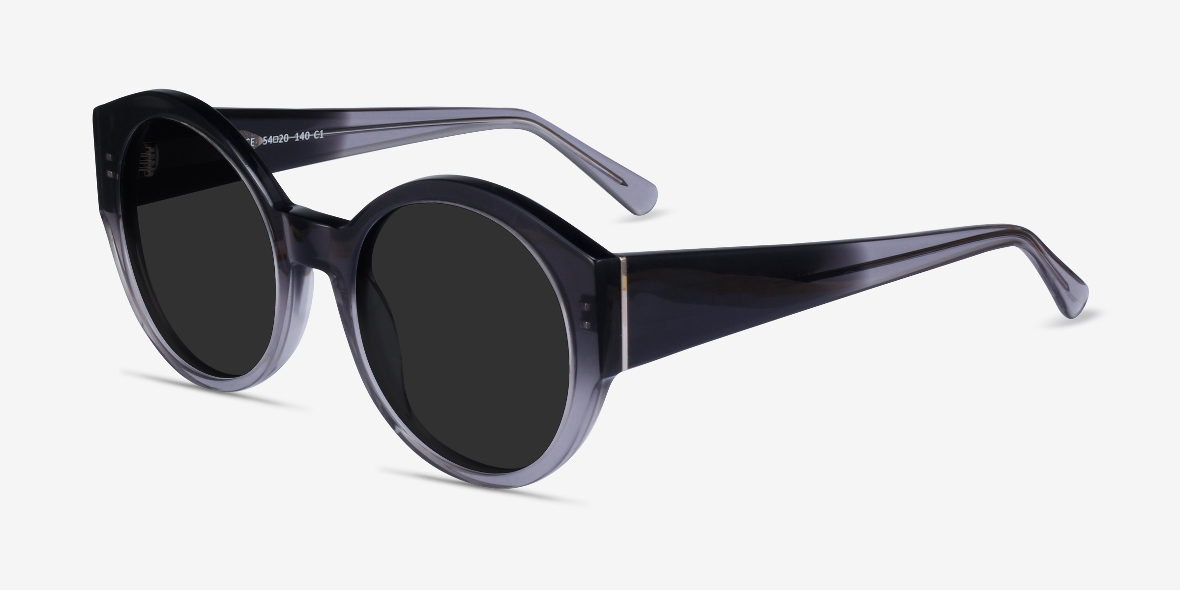 Trice - Round Clear Black Clear Frame Prescription Sunglasses ...