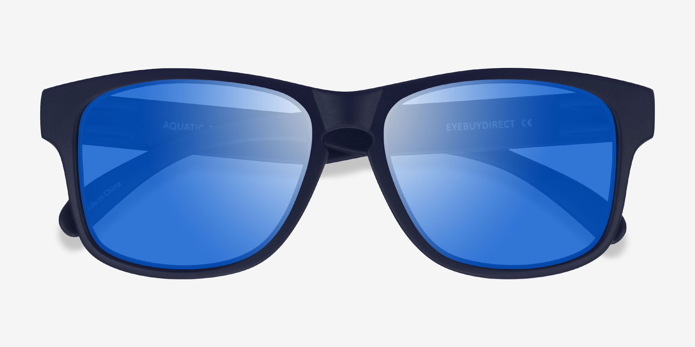 Aquatic - Square Navy Blue Frame Prescription Sunglasses | Eyebuydirect