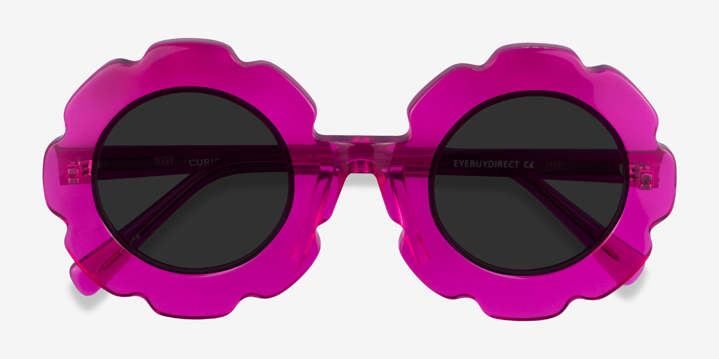 Curious - Geometric Clear Purple Frame Sunglasses For Women | Eyebuydirect