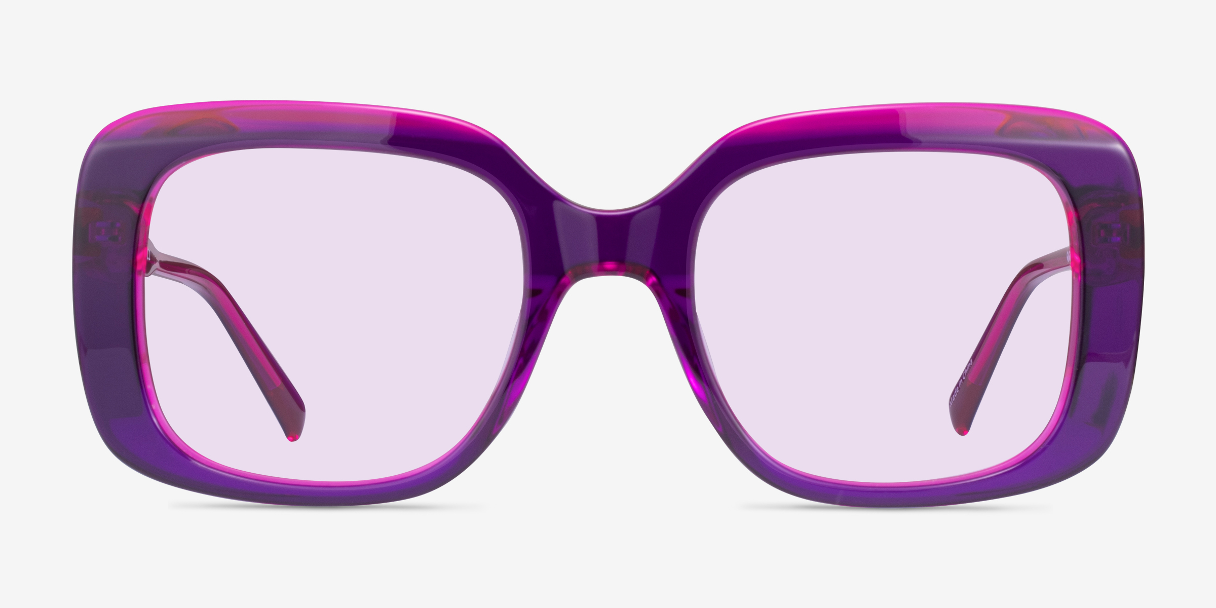 Cilla - Square Crystal Purple Frame Prescription Sunglasses | Eyebuydirect