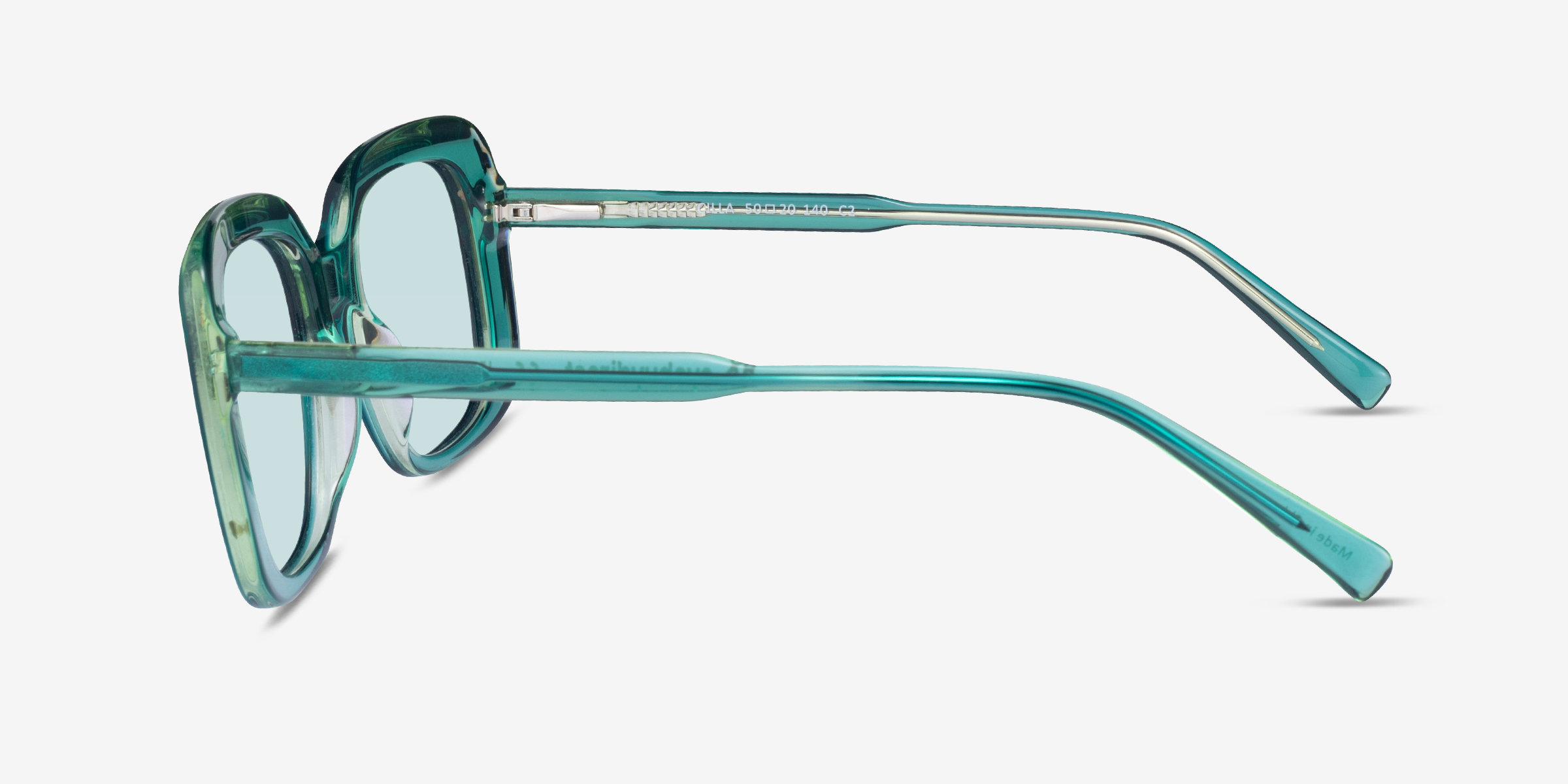 Cilla - Square Crystal Green Frame Prescription Sunglasses | Eyebuydirect