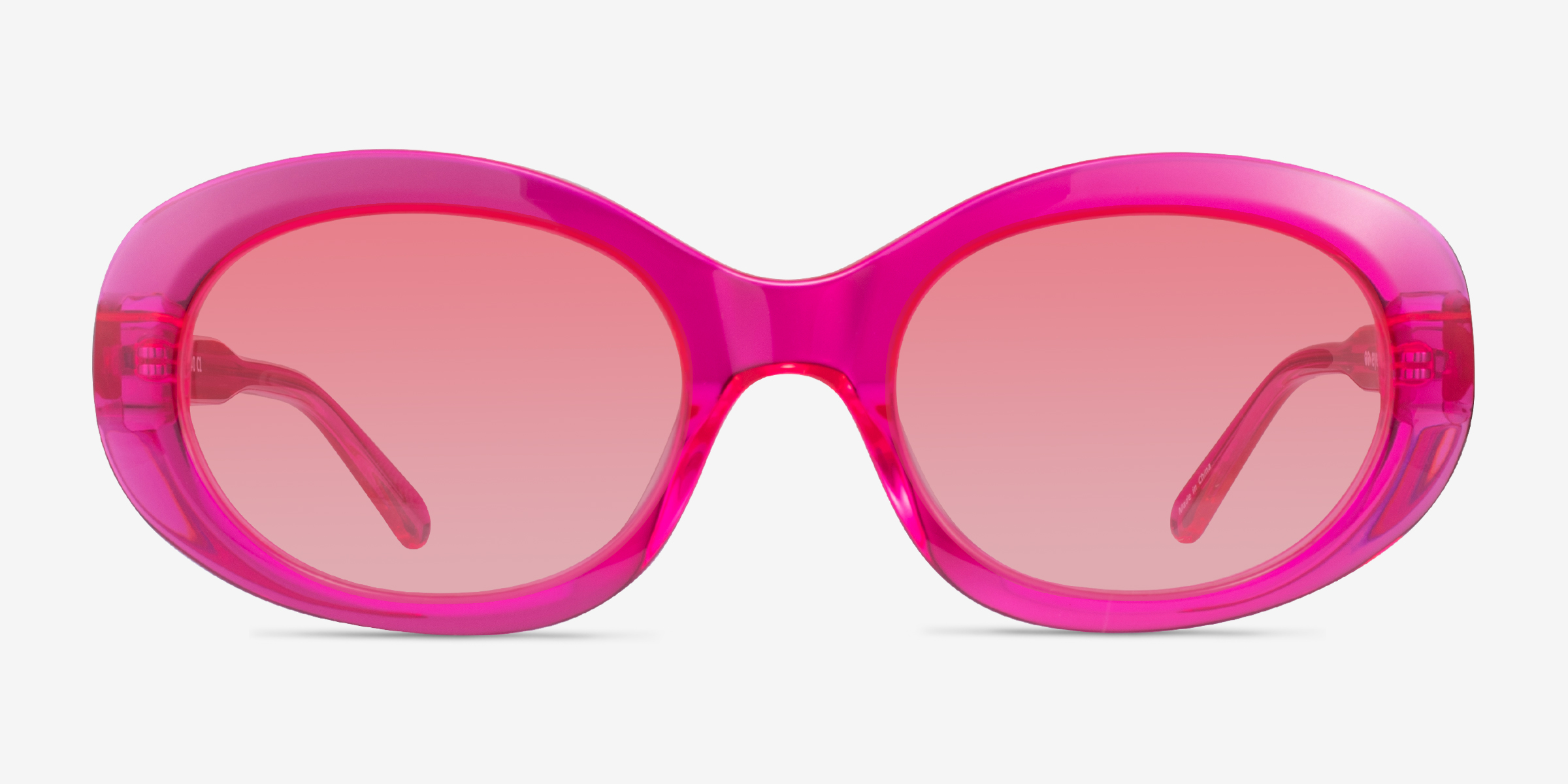 Dolly - Oval Crystal Fuchsia Pink Frame Sunglasses For Women | Eyebuydirect