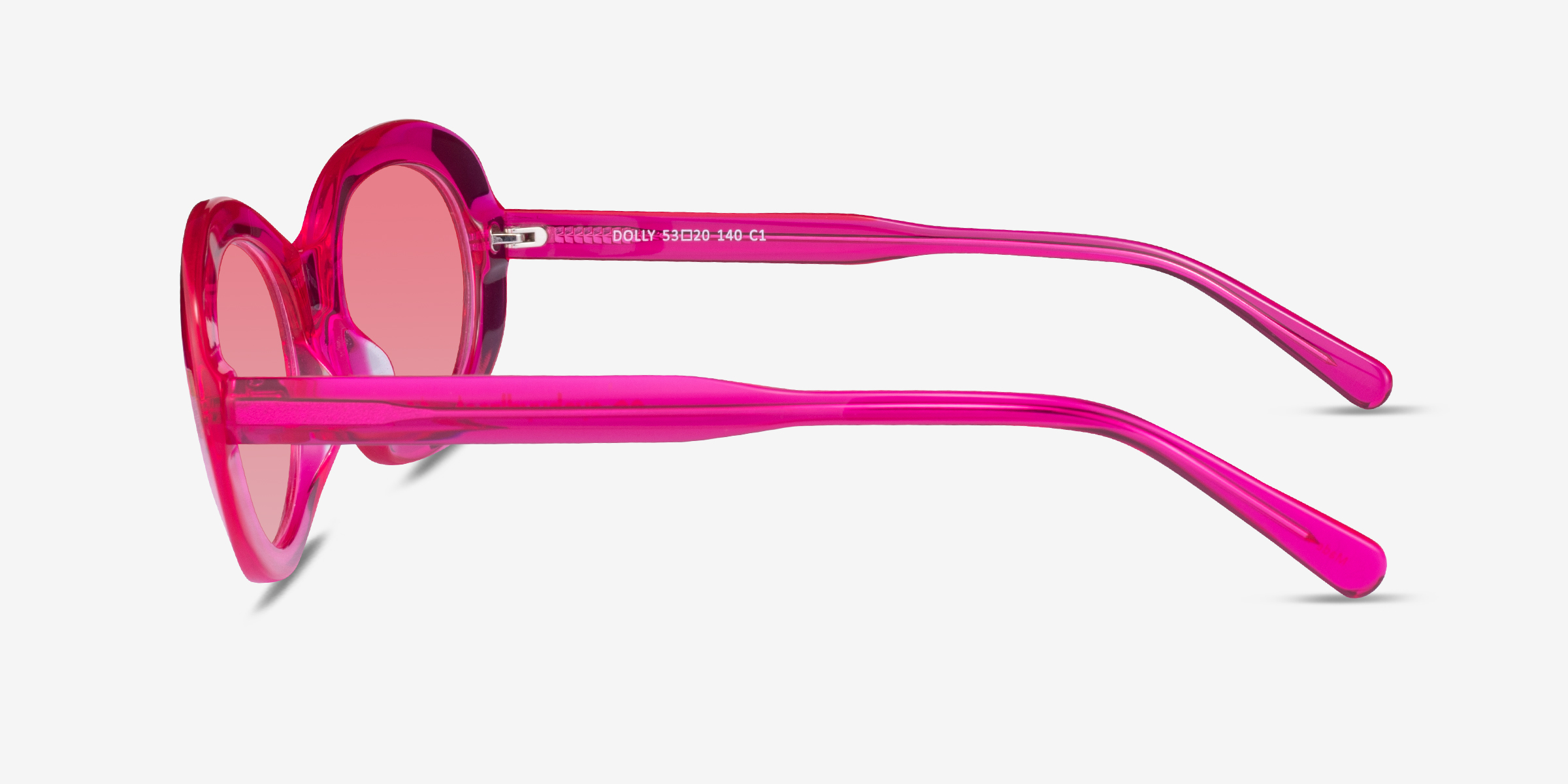 Dolly - Oval Crystal Fuchsia Pink Frame Sunglasses For Women | Eyebuydirect