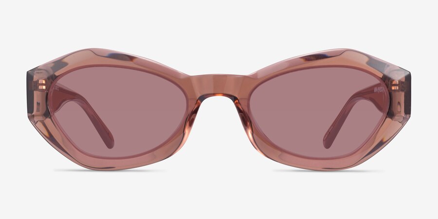 Francoise - Cat Eye Crystal Brown Frame Prescription Sunglasses ...