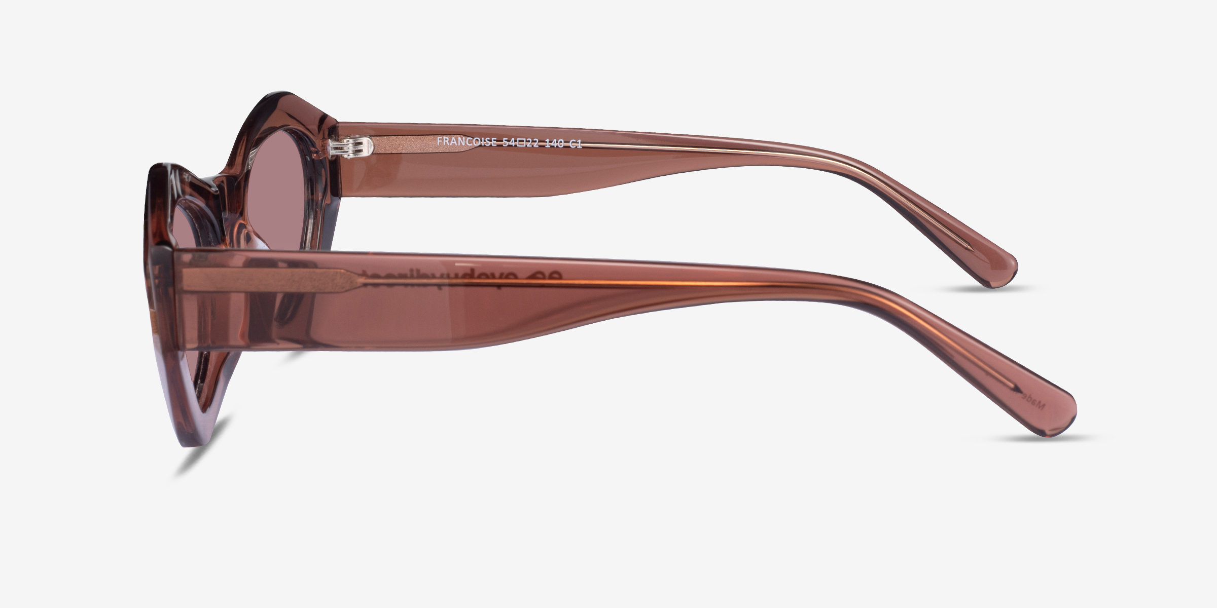 Francoise - Cat Eye Crystal Brown Frame Prescription Sunglasses ...