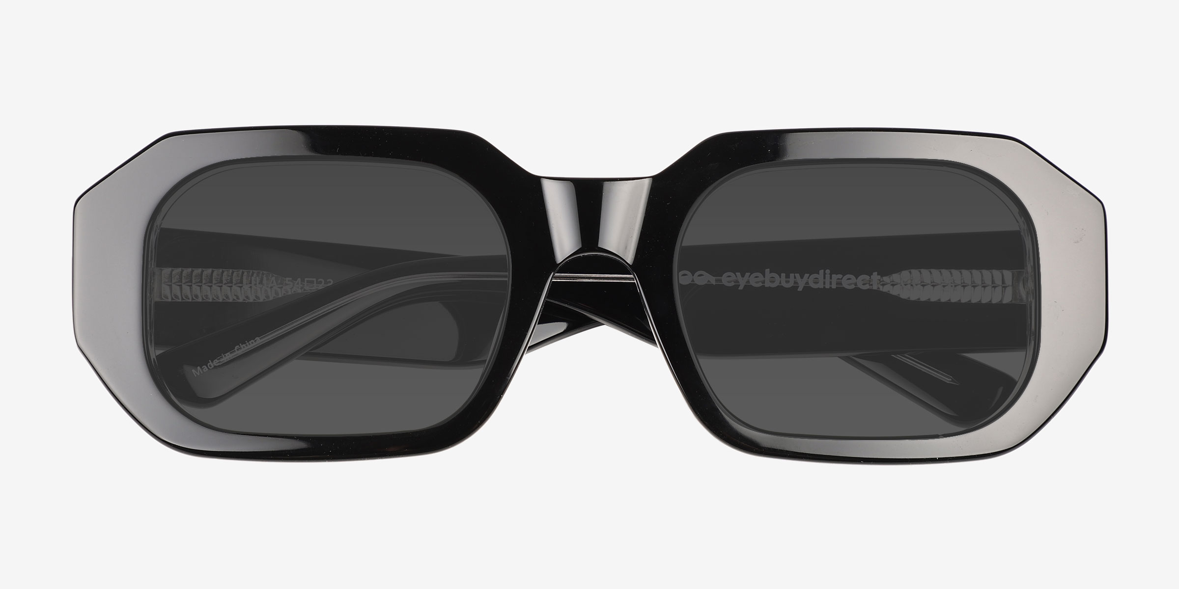 Lilia - Rectangle Black Crystal Frame Prescription Sunglasses ...