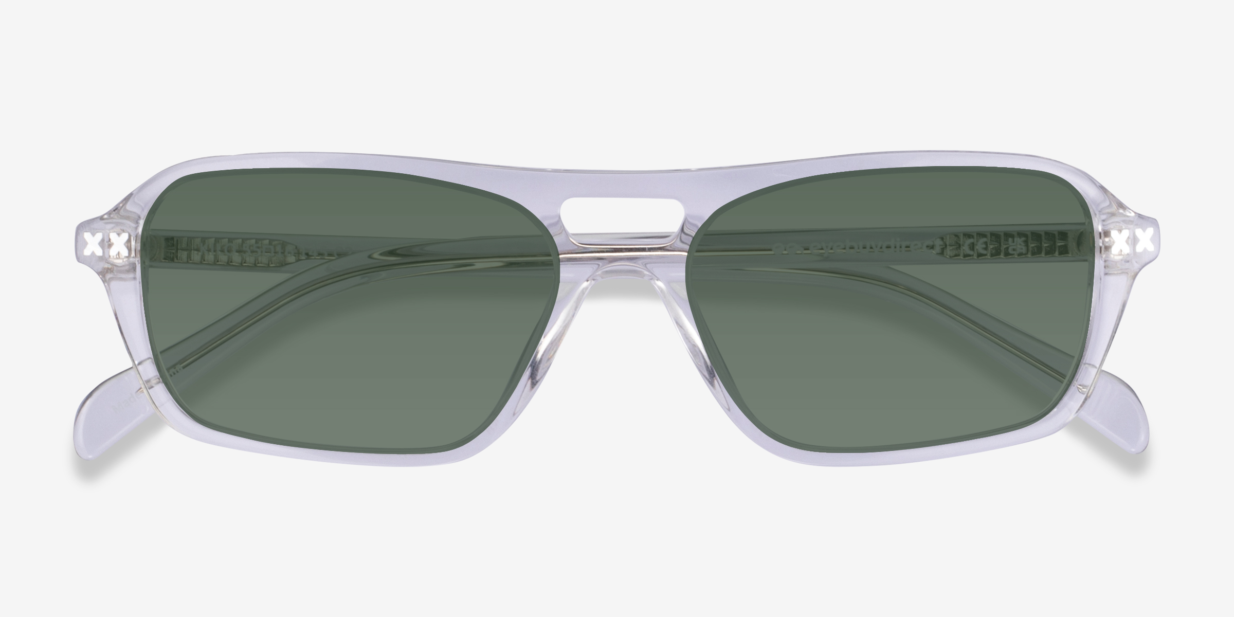 Kilo - Aviator Clear Crystal Frame Prescription Sunglasses ...