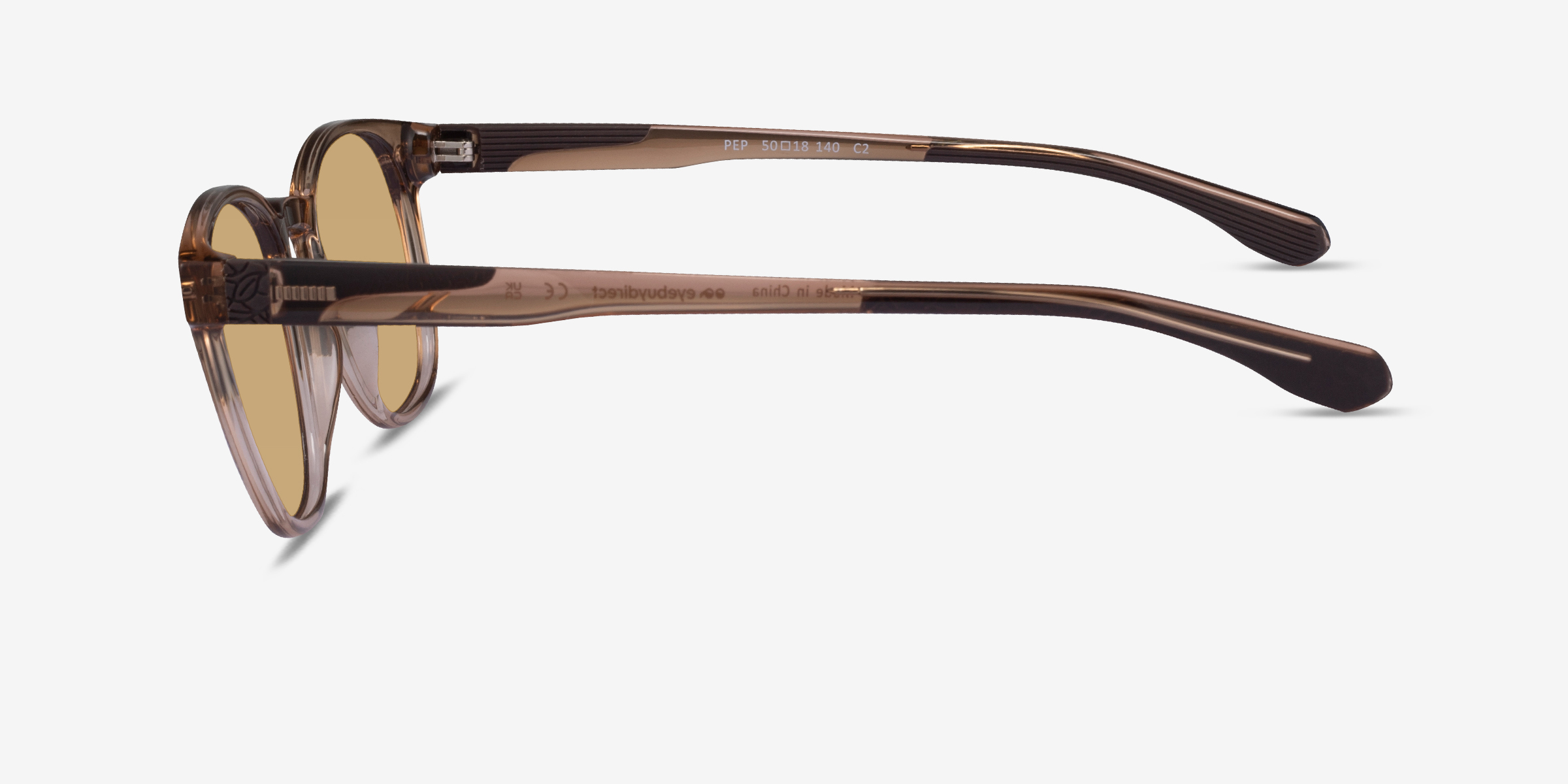 Pep - Round Shiny Crystal Nude Frame Prescription Sunglasses | Eyebuydirect