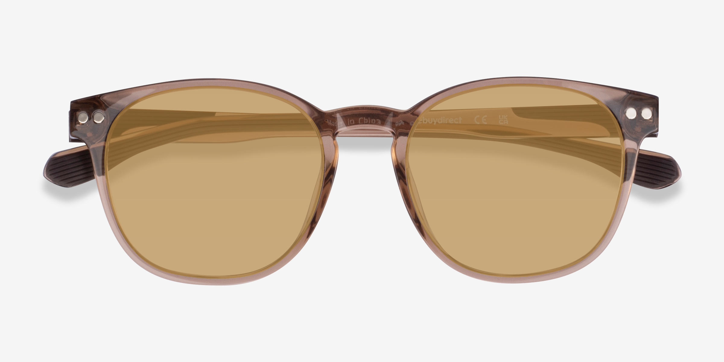 Pep - Round Shiny Crystal Nude Frame Prescription Sunglasses | Eyebuydirect