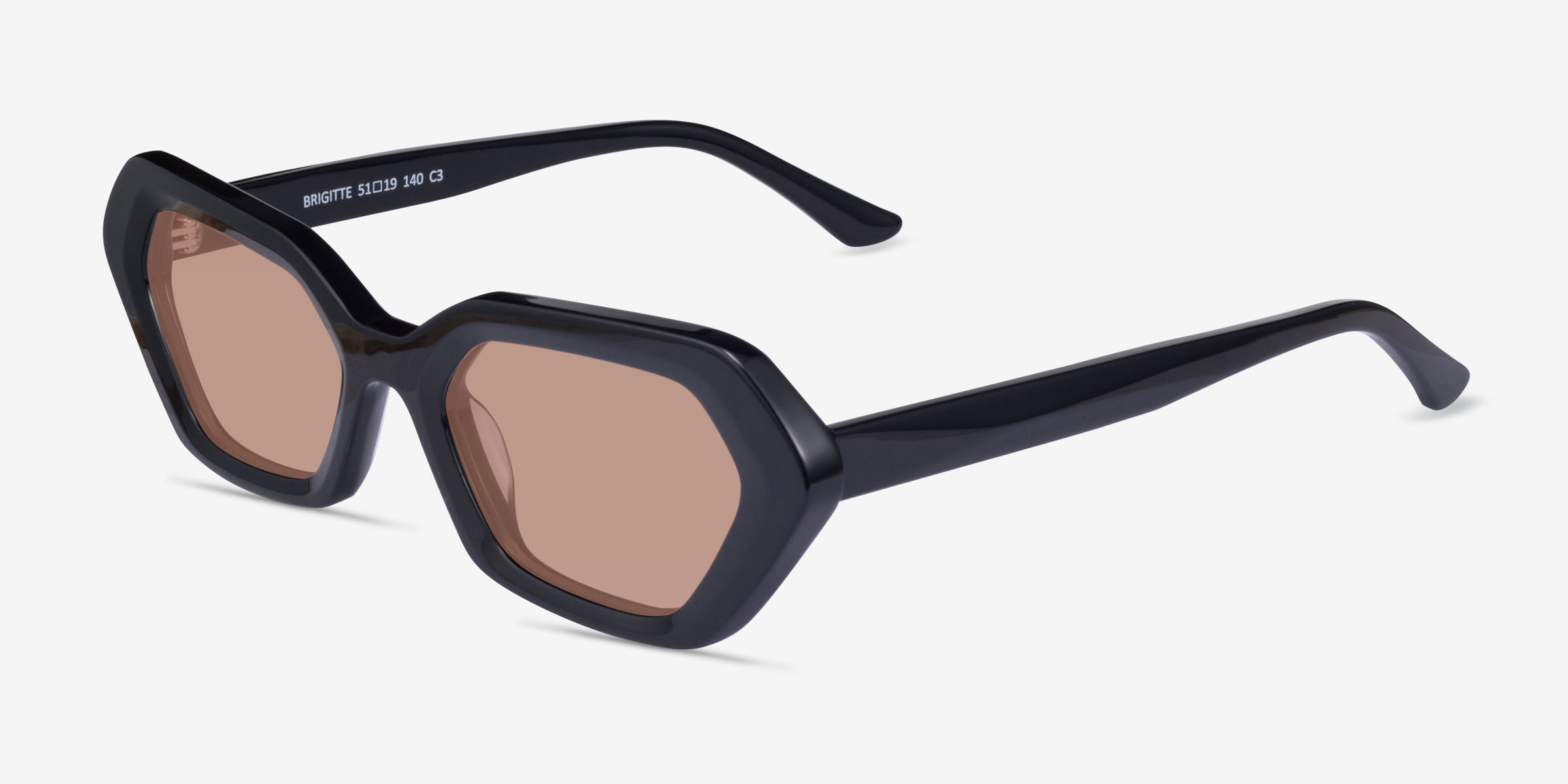 Brigitte - Geometric Black Frame Sunglasses For Women | Eyebuydirect