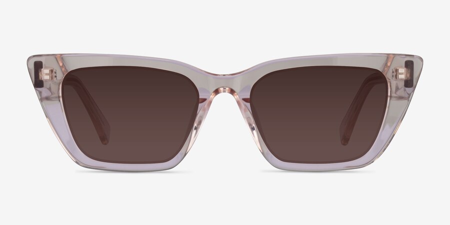 Natalie - Cat Eye Crystal Nude Frame Sunglasses For Women | Eyebuydirect