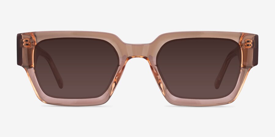 Pomade Rectangle Translusant Peach Frame Prescription Sunglasses Eyebuydirect